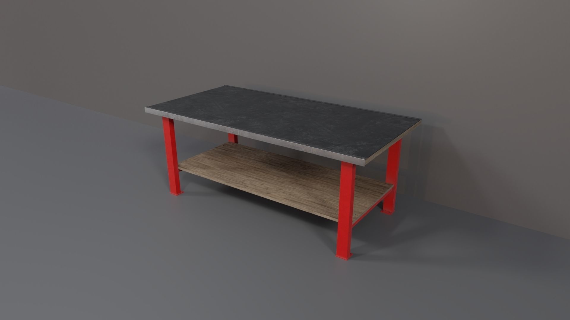 3D model Industrial Workshop Worktable Large PBR VR / AR / low-poly ...