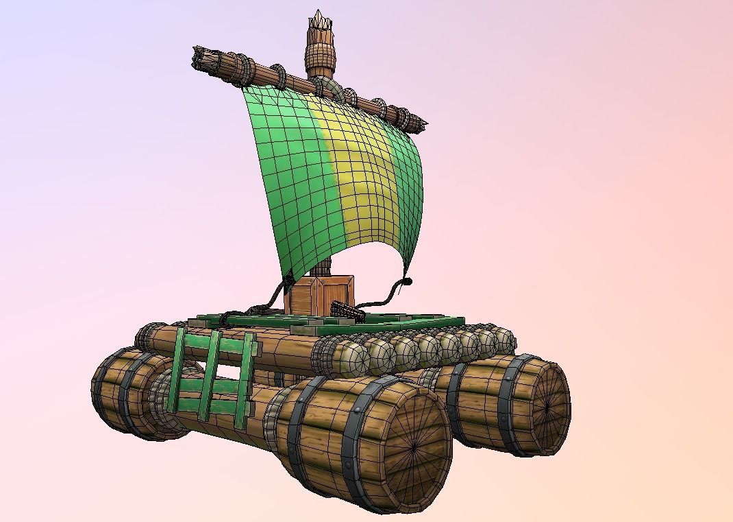 3D model Raft Hand-Painted VR / AR / low-poly | CGTrader