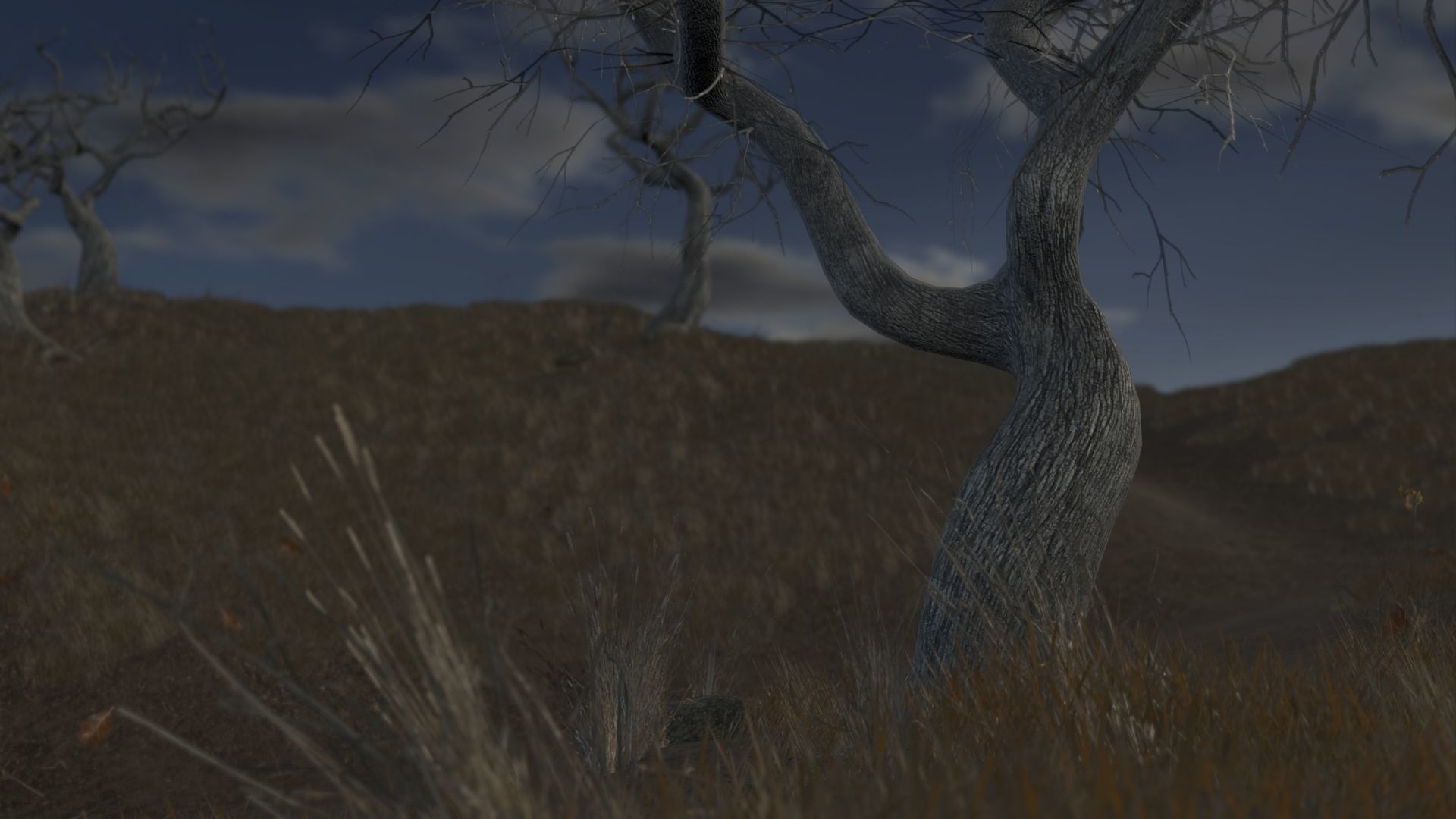 3D model Low Poly Creepy Dead Tree Foliage Pack With PBR Materials VR ...