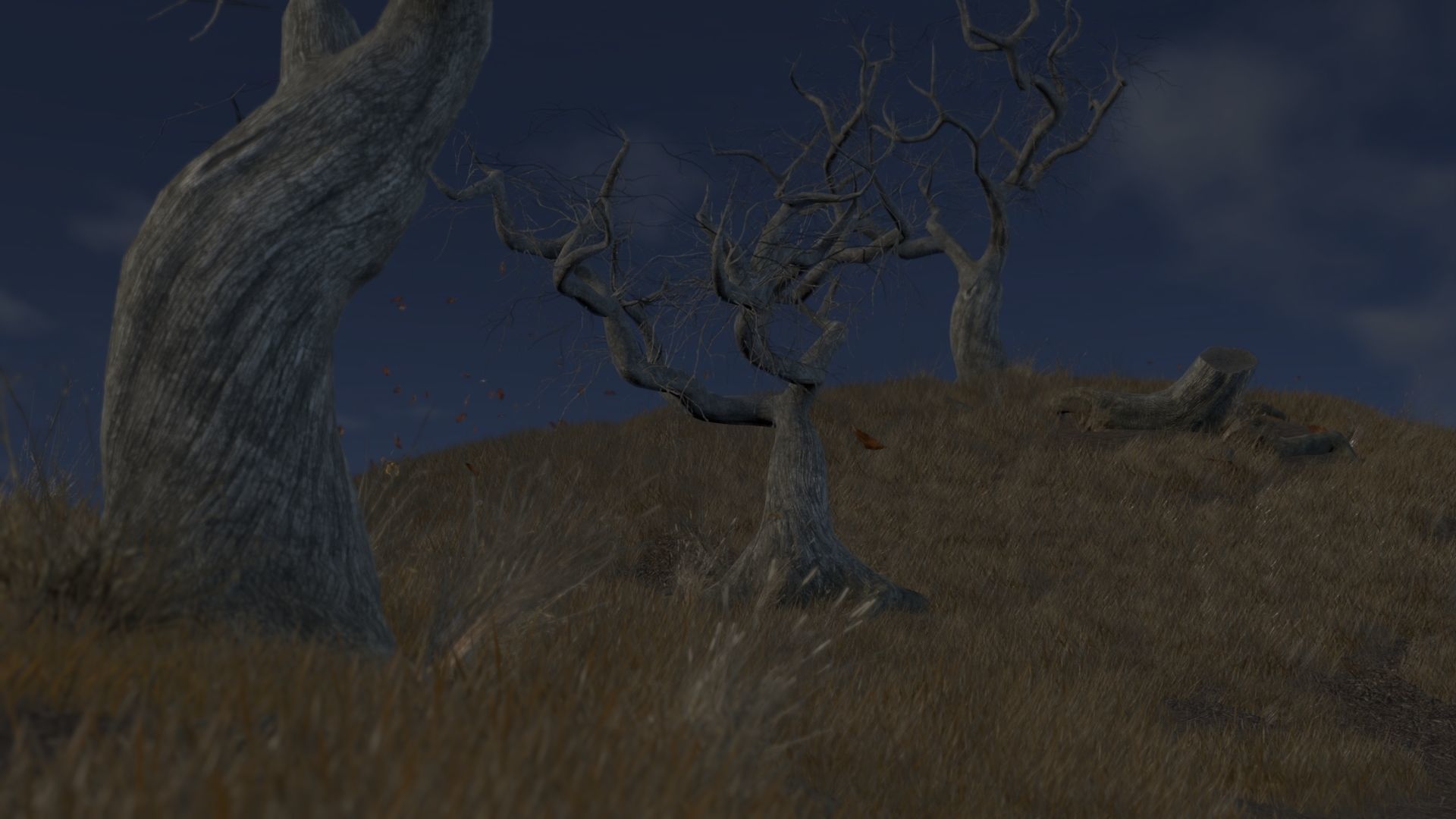 3D model Low Poly Creepy Dead Tree Foliage Pack With PBR Materials VR ...