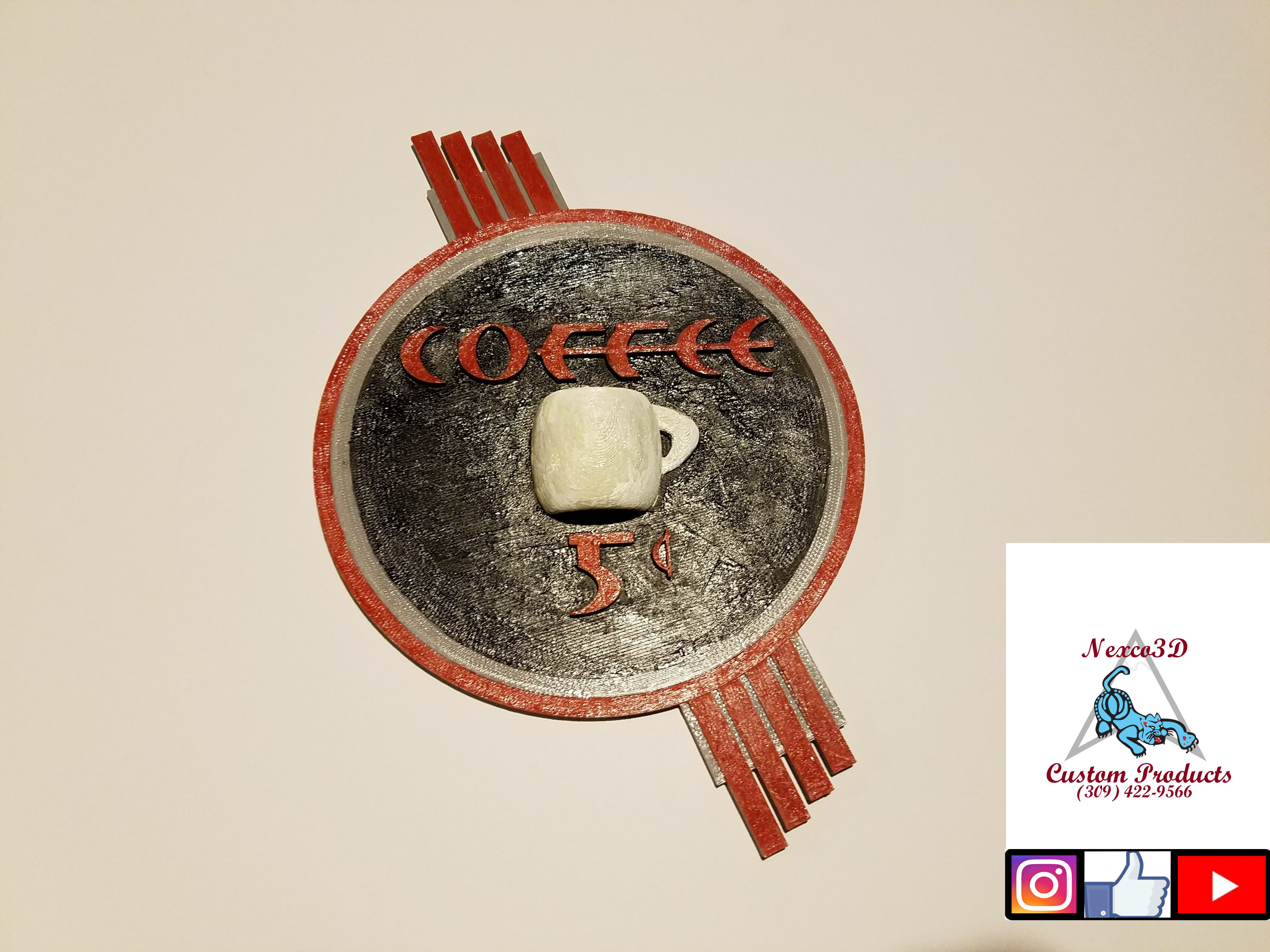 5 cents Coffee Sign 3D model | CGTrader