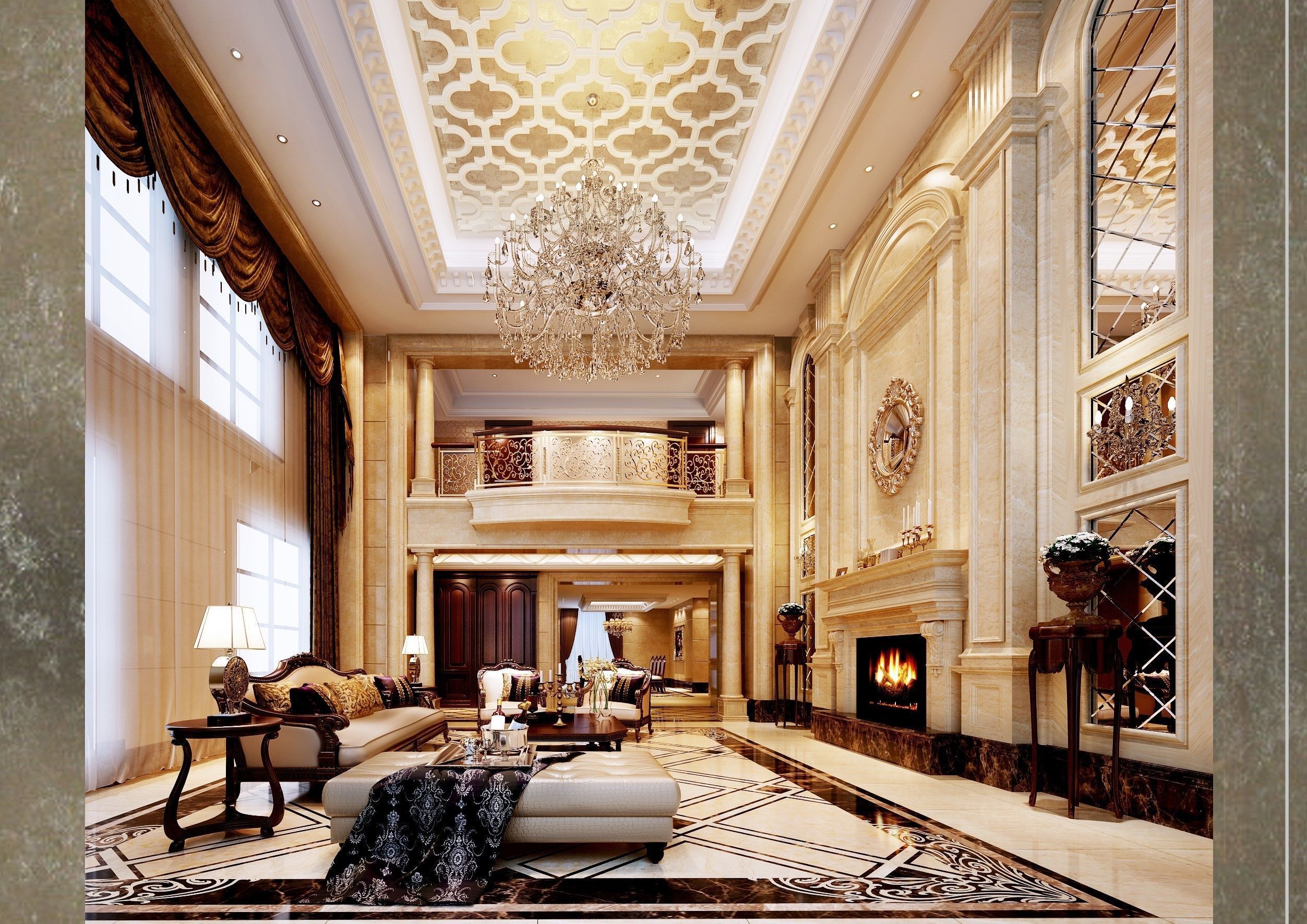 Villa living room design 3D model | CGTrader