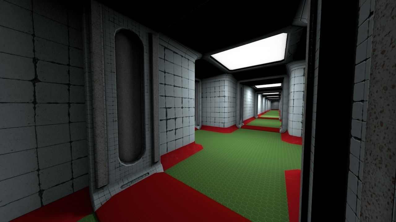 3D model Abandoned Hospital Corridor Next-Gen Game Modular PBR Set VR ...