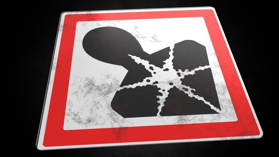 3D model Serious health hazard warning sign VR / AR / low-poly | CGTrader