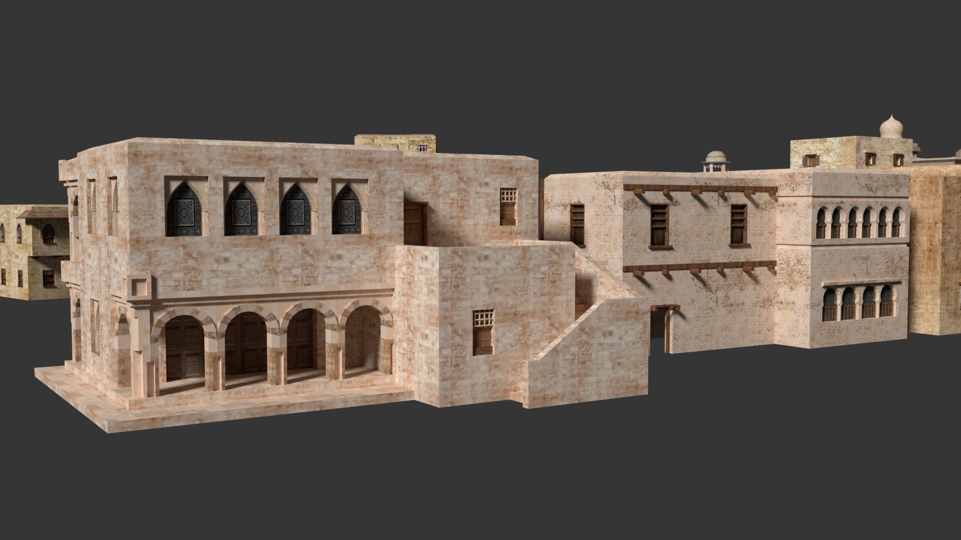 3D model ancient arabian buildings VR / AR / low-poly | CGTrader