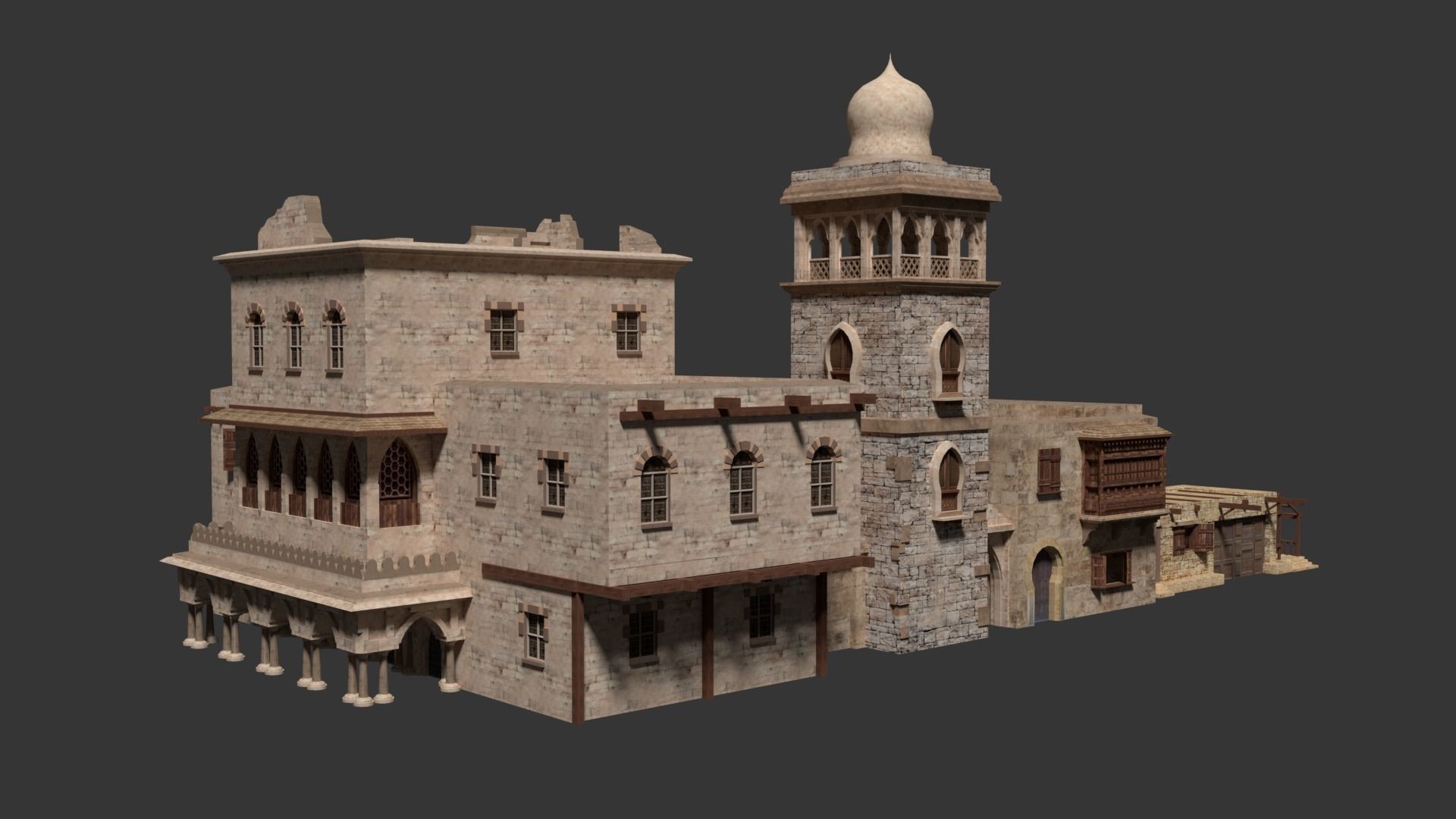 3D model ancient arabian buildings VR / AR / low-poly | CGTrader