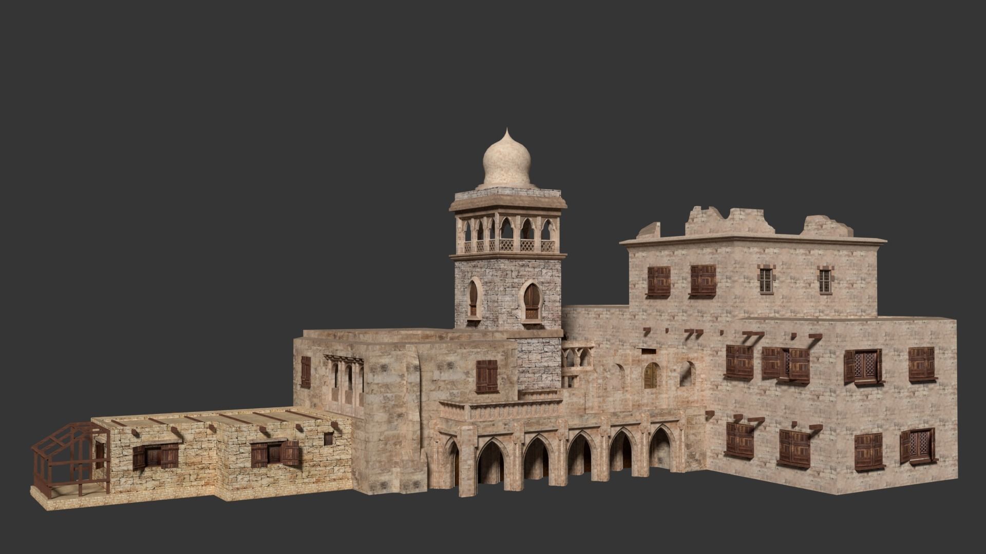 3D model ancient arabian buildings VR / AR / low-poly | CGTrader