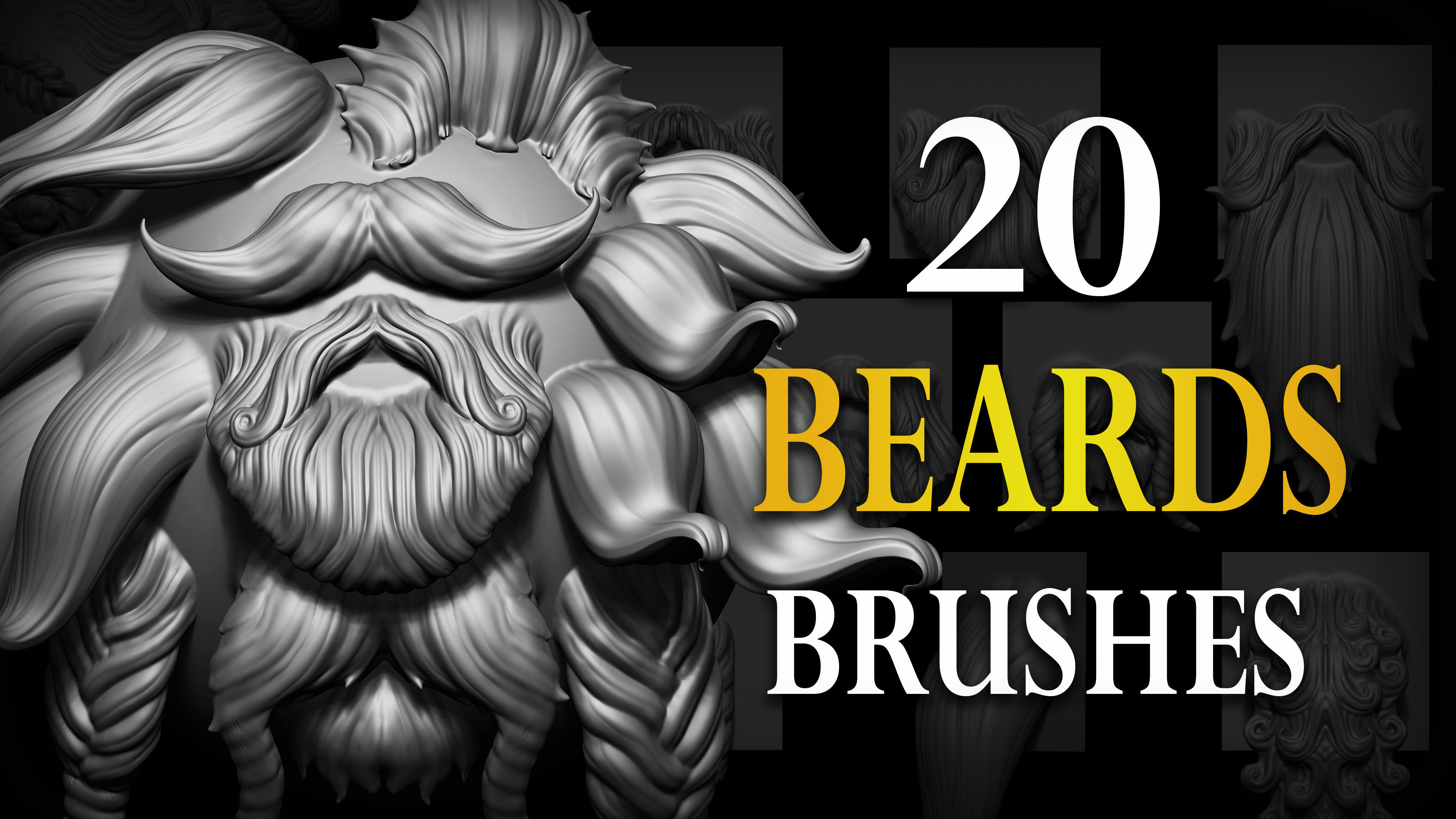 3D model Zbrush - Beards VDM Brush VR / AR / low-poly | CGTrader
