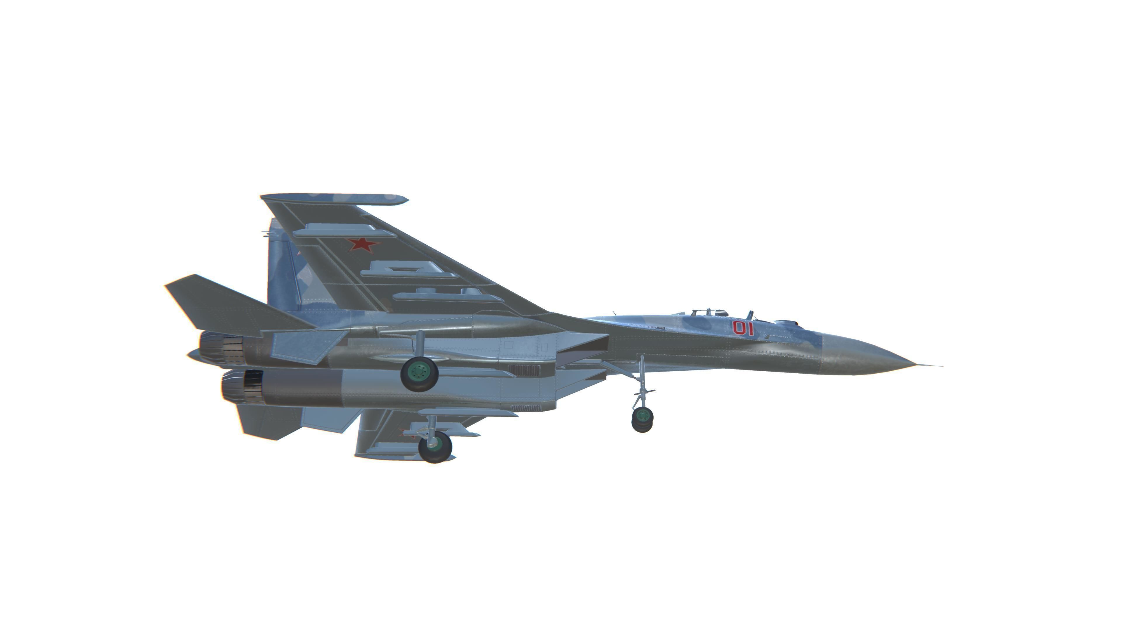 3D model SU-27 Flanker Jet Fighter Aircraft VR / AR / low-poly | CGTrader