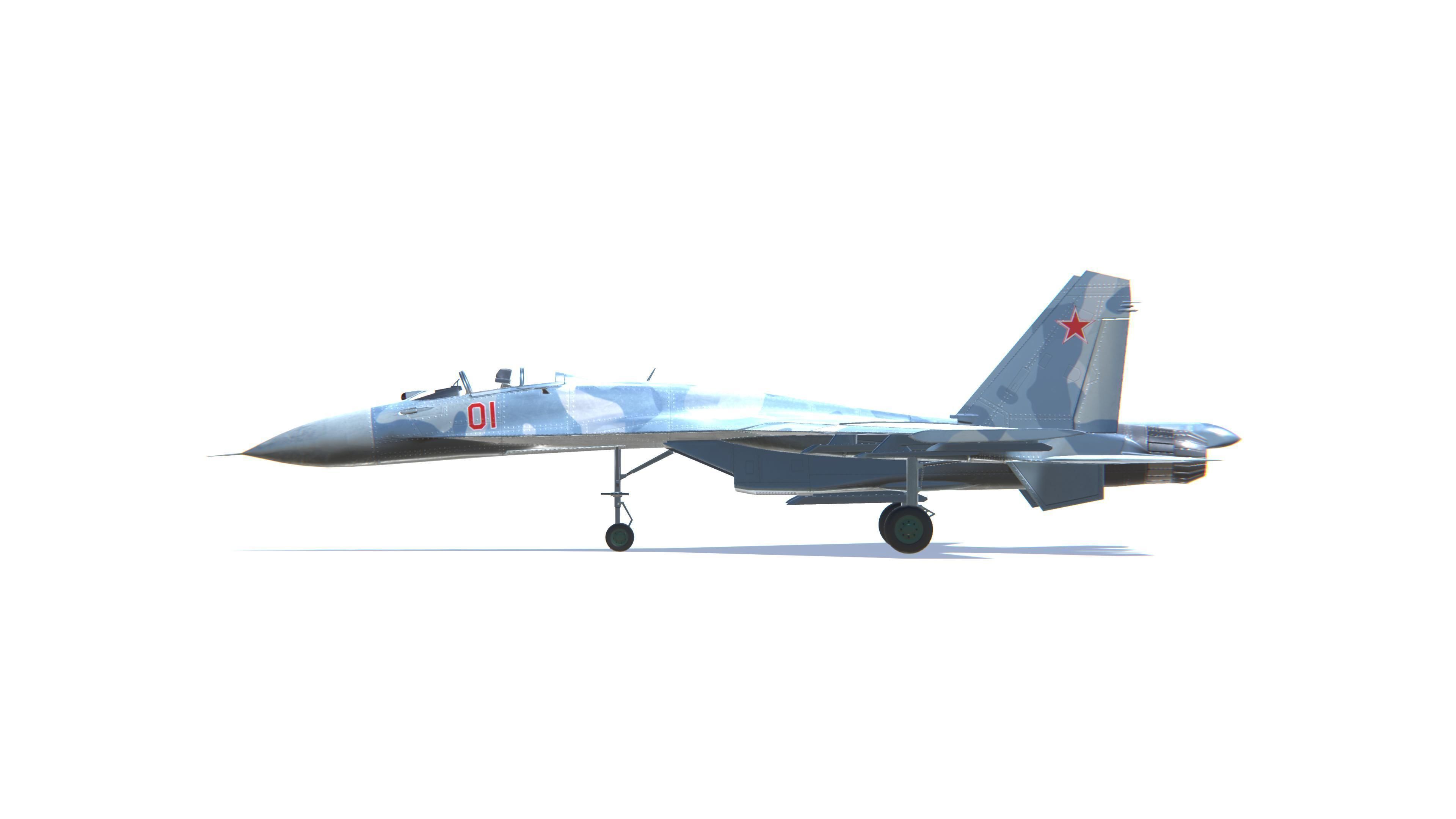 3D model SU-27 Flanker Jet Fighter Aircraft VR / AR / low-poly | CGTrader