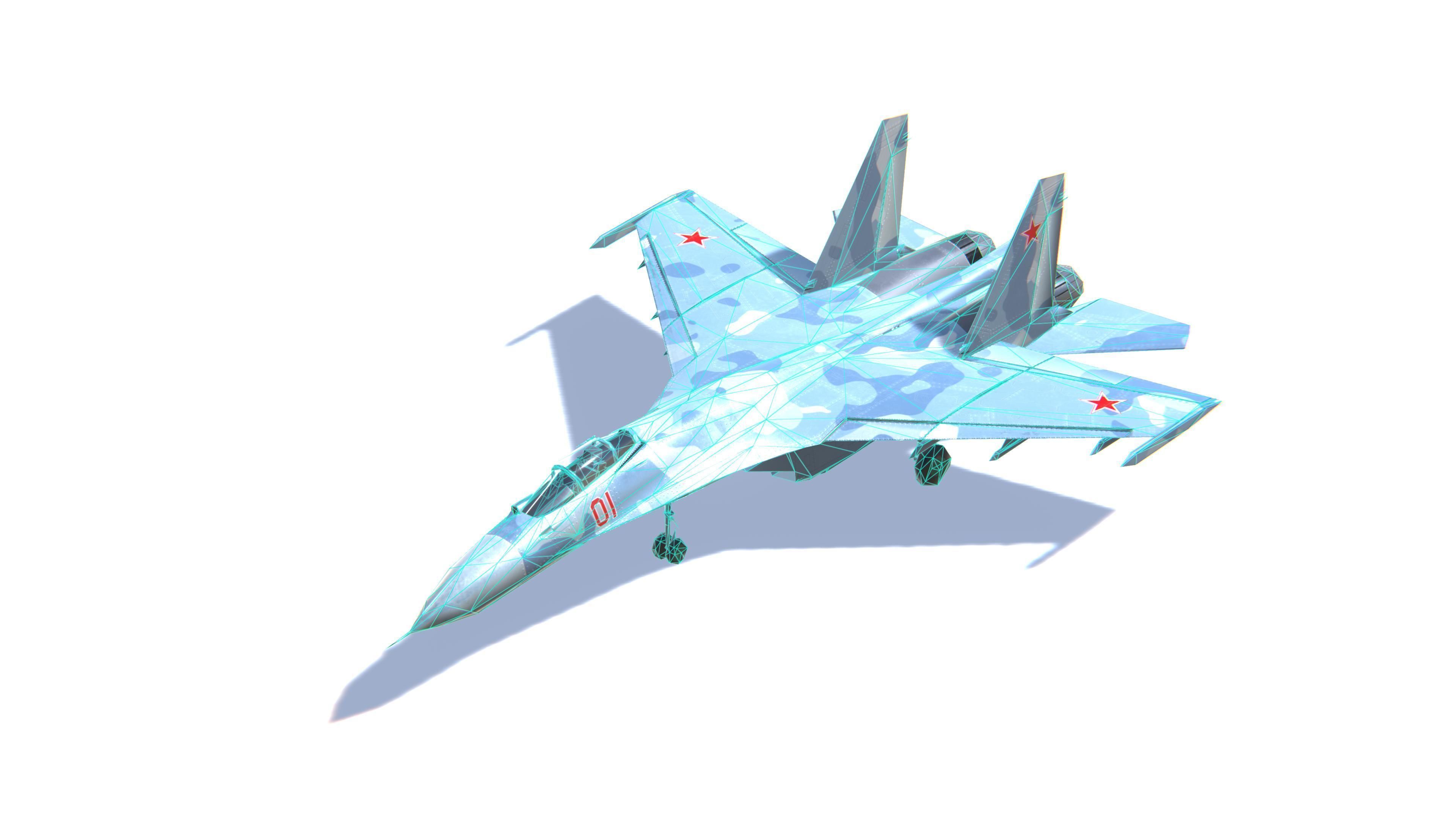 3D model SU-27 Flanker Jet Fighter Aircraft VR / AR / low-poly | CGTrader