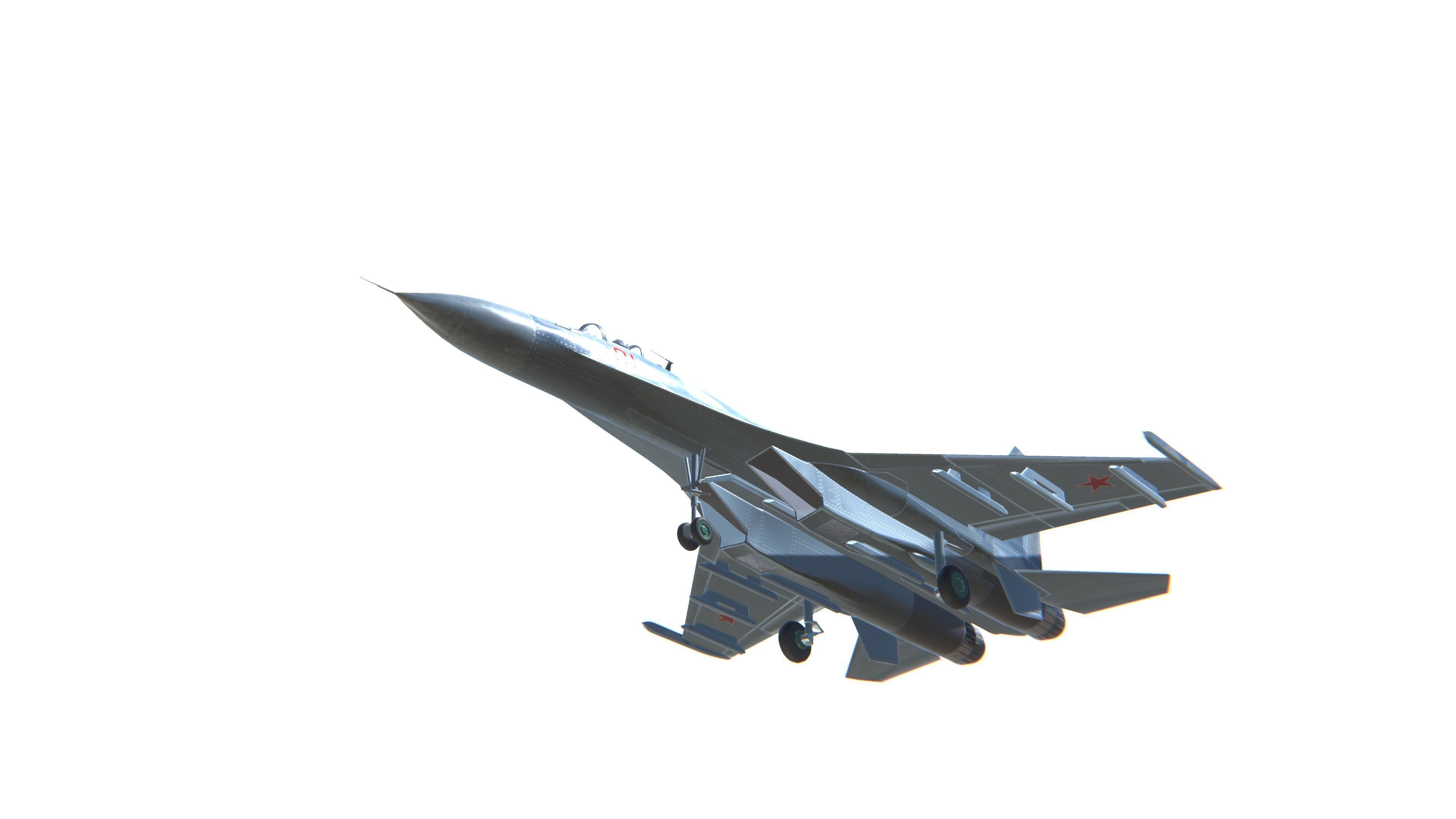 3D model SU-27 Flanker Jet Fighter Aircraft VR / AR / low-poly | CGTrader