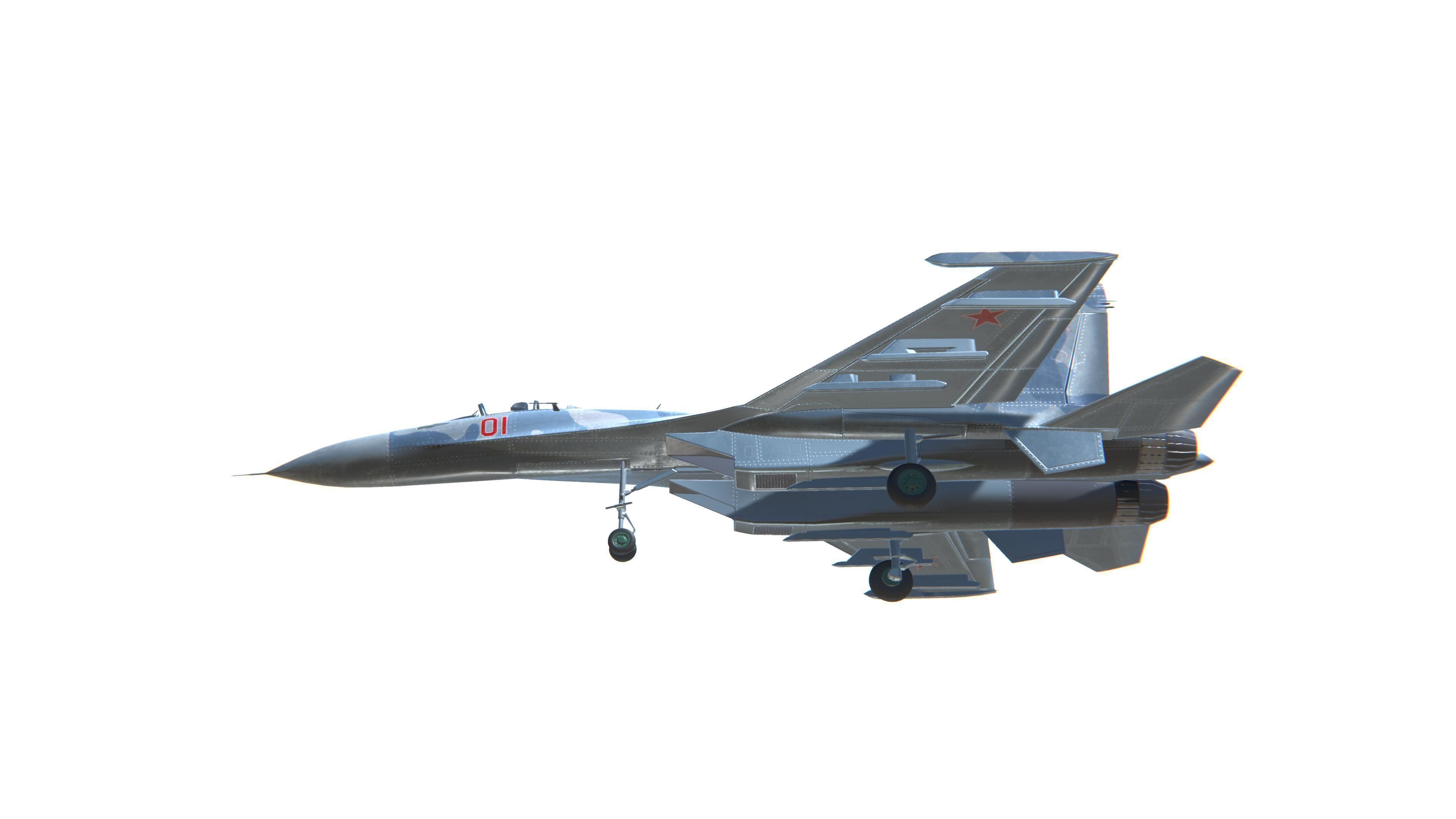 3D model SU-27 Flanker Jet Fighter Aircraft VR / AR / low-poly | CGTrader