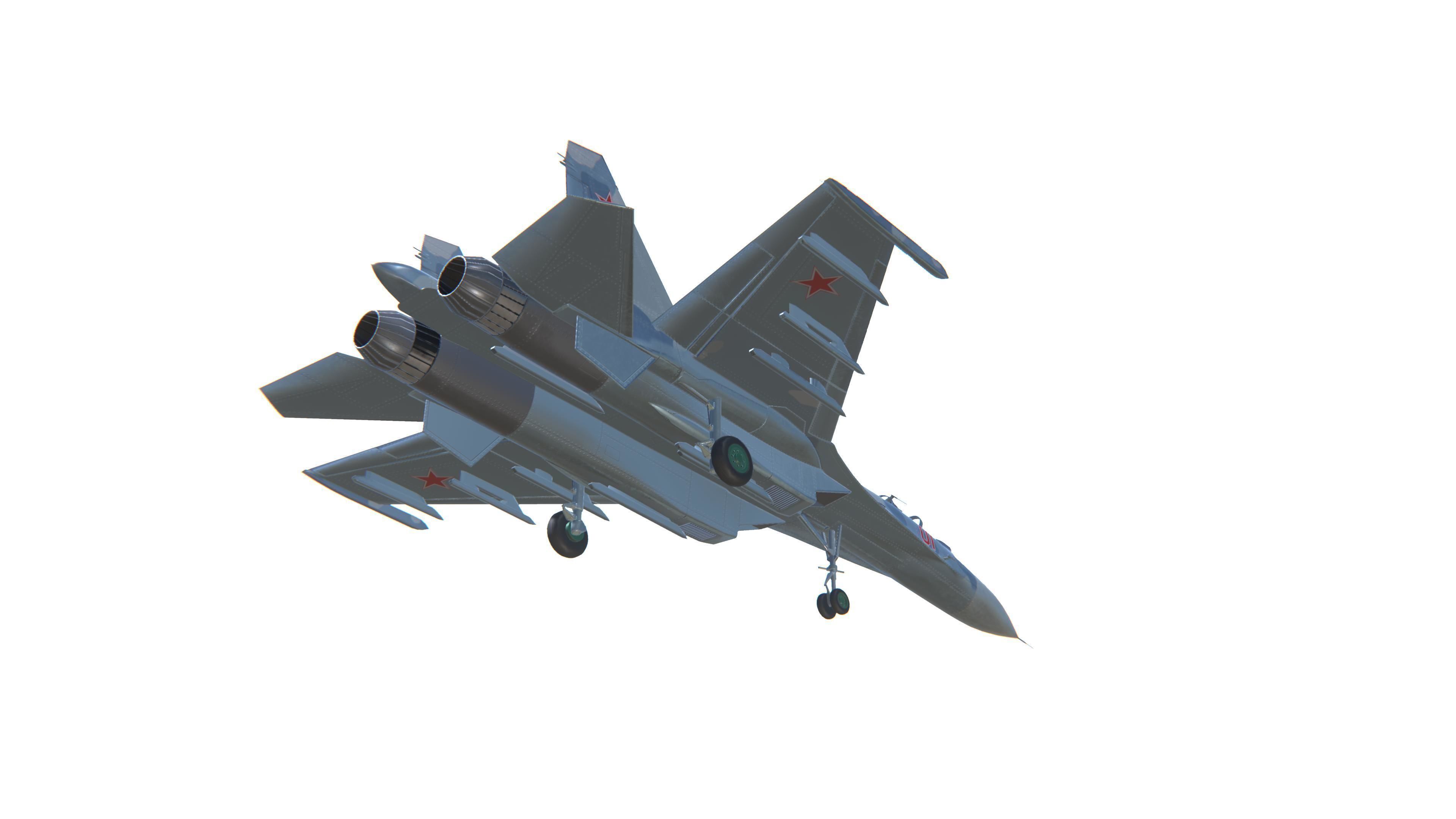 3D model SU-27 Flanker Jet Fighter Aircraft VR / AR / low-poly | CGTrader