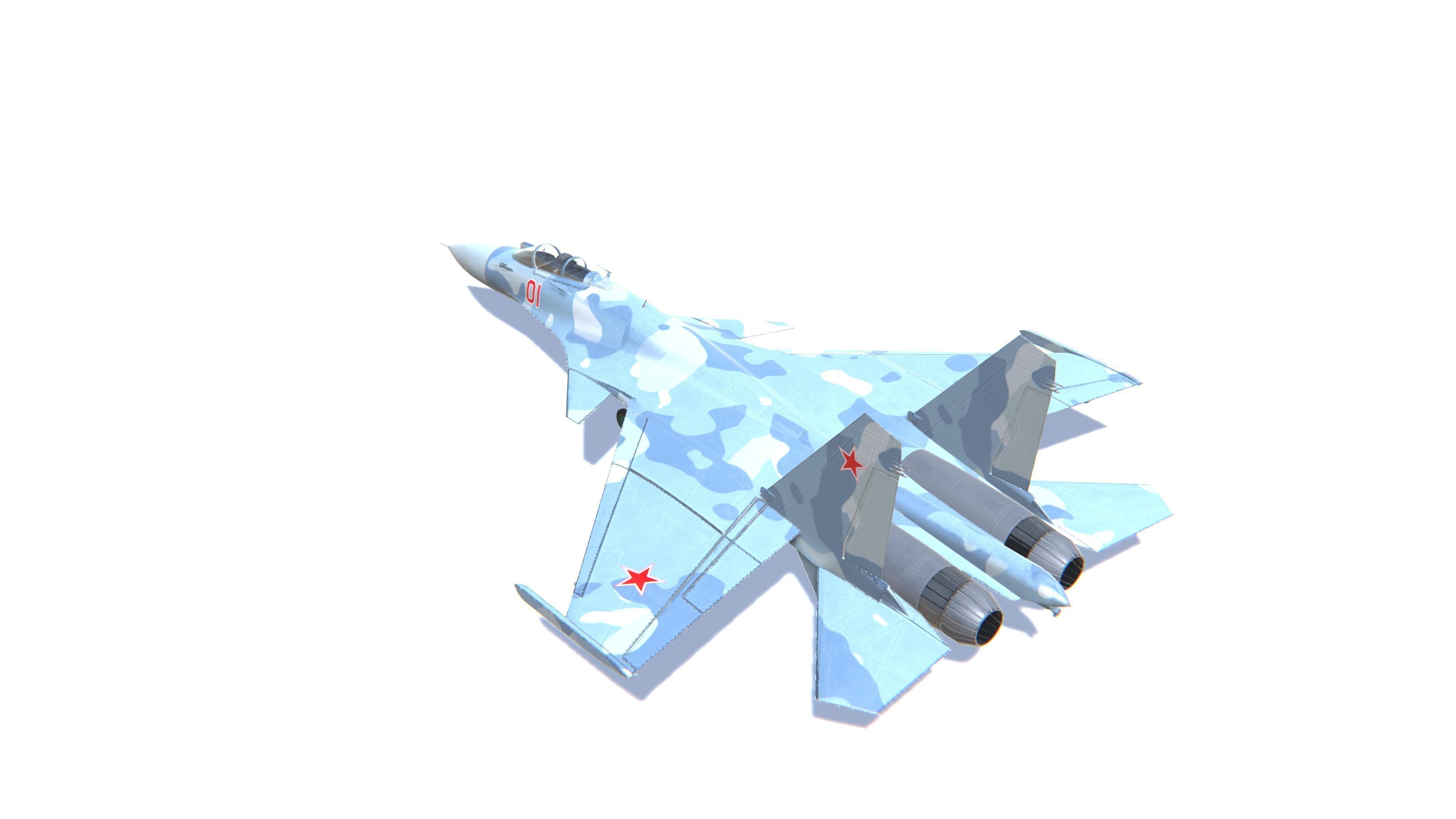 3D model SU-33 Flanker-D Jet Fighter Aircraft VR / AR / low-poly | CGTrader