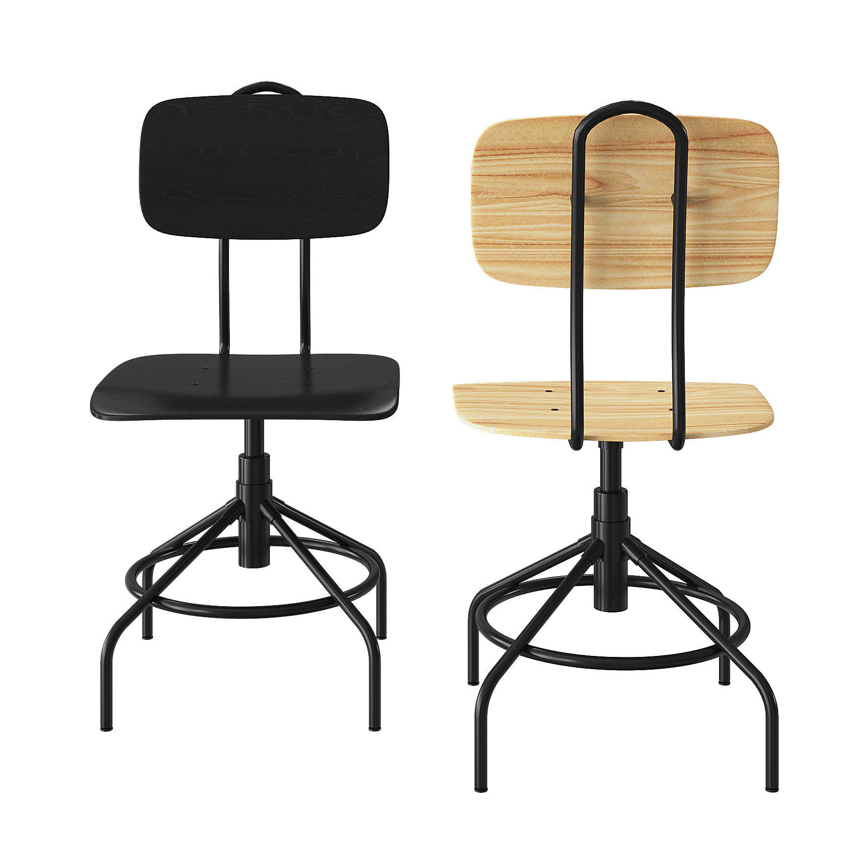KULLABERG two chairs with seat and wooden frame 3D model | CGTrader