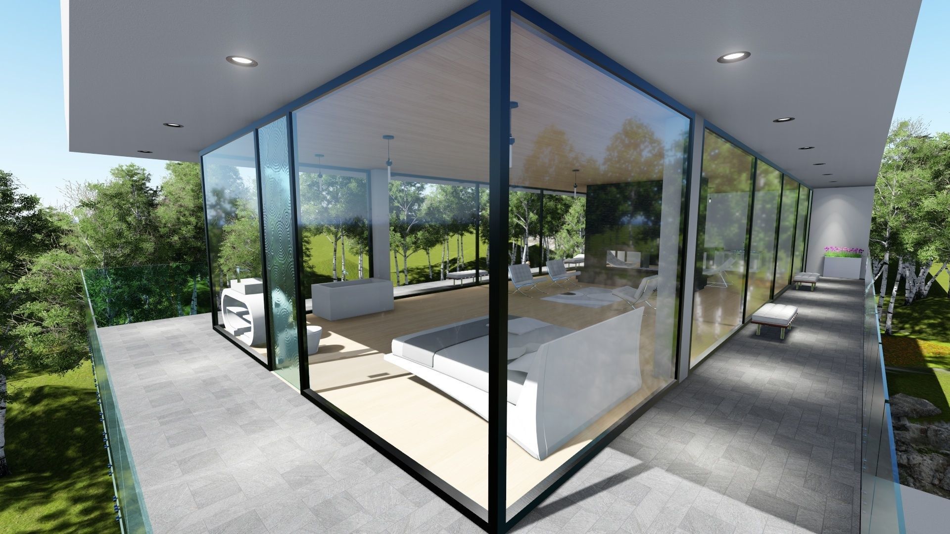 Waterfall House 3D model | CGTrader