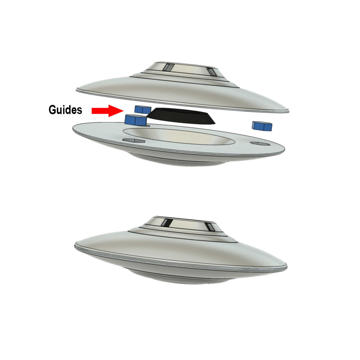 Flying Saucer 3D model 3D printable | CGTrader