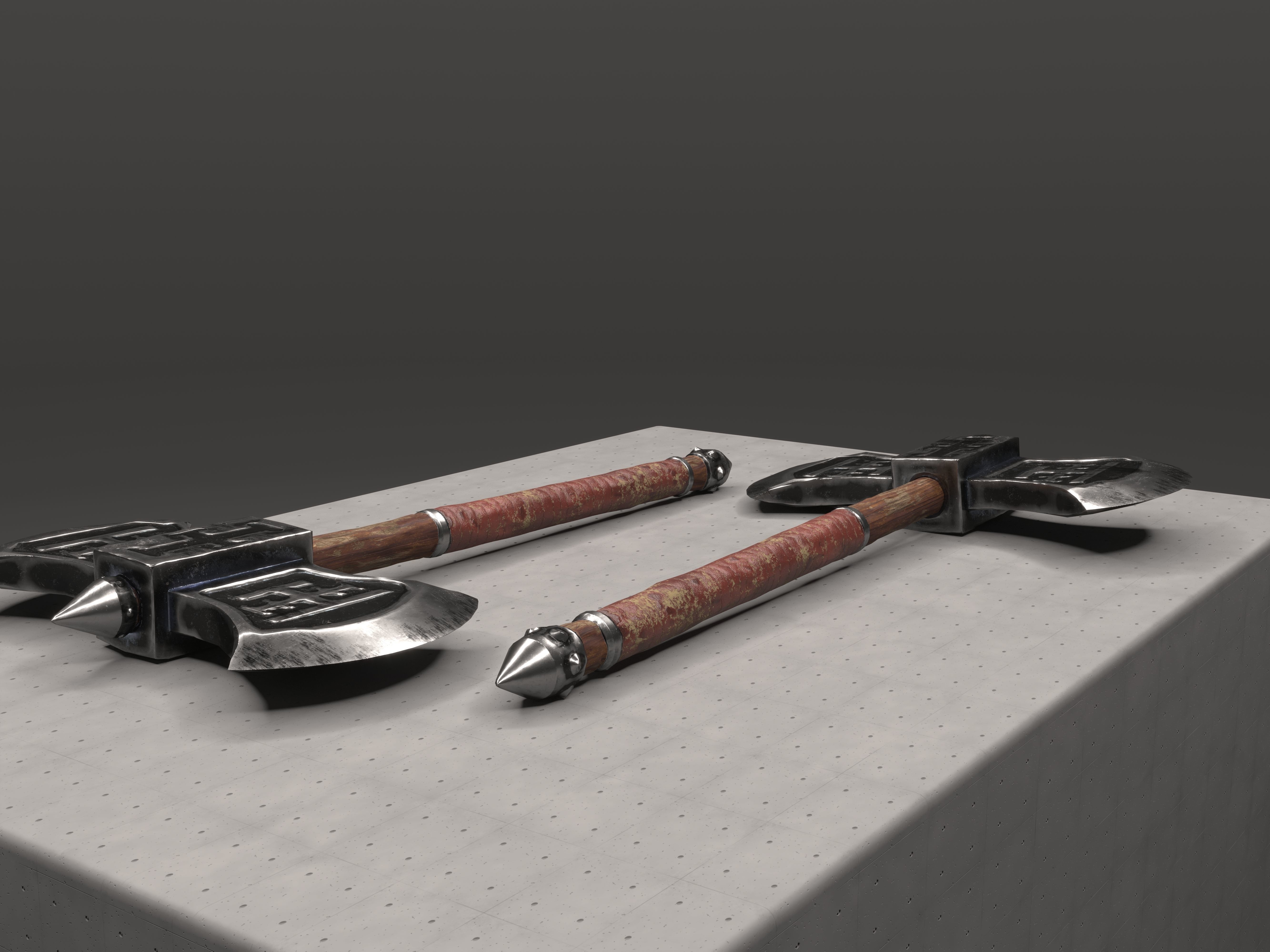 3D model Cult Double-sided Battleaxe VR / AR / low-poly | CGTrader