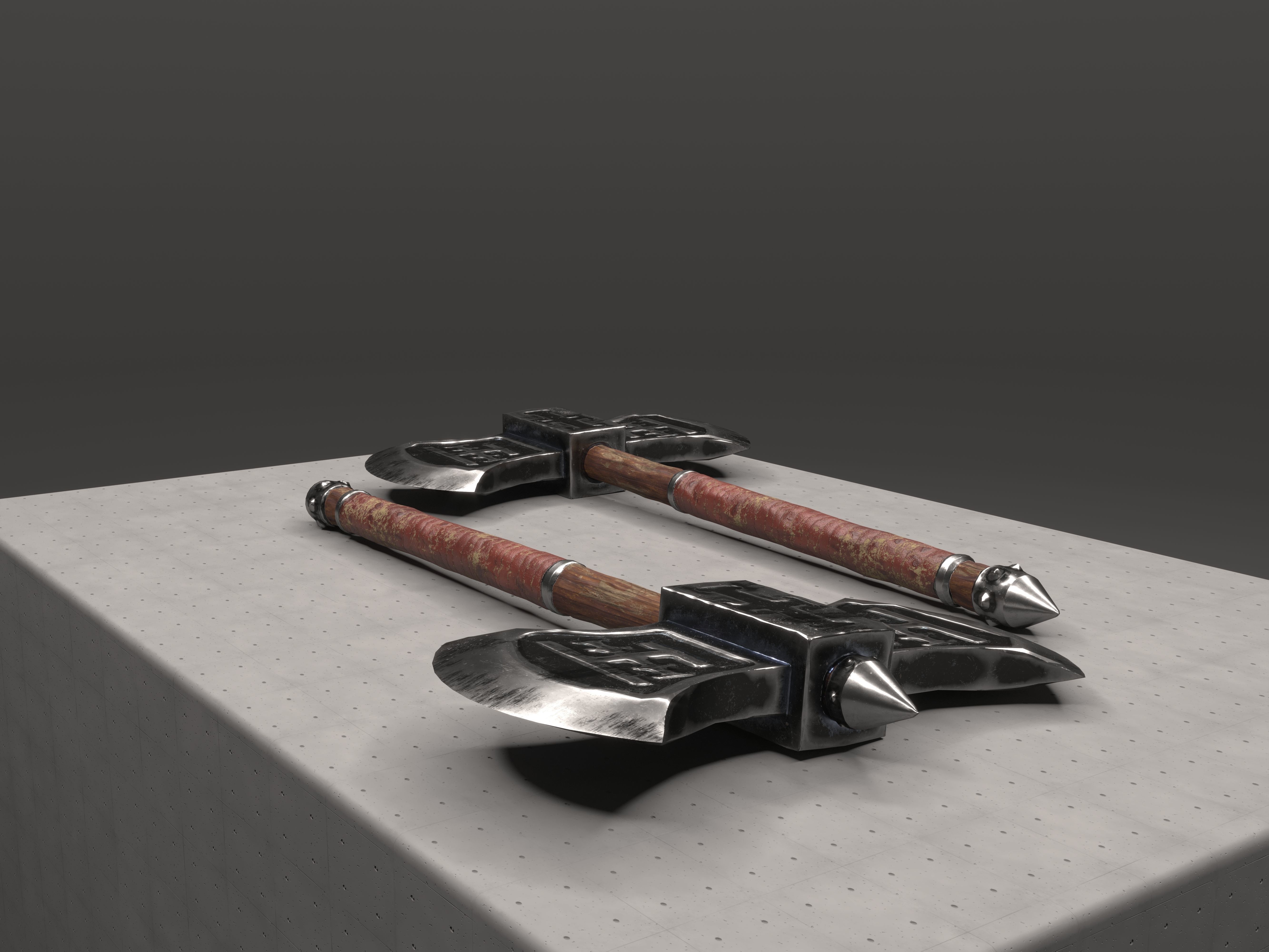 3D model Cult Double-sided Battleaxe VR / AR / low-poly | CGTrader