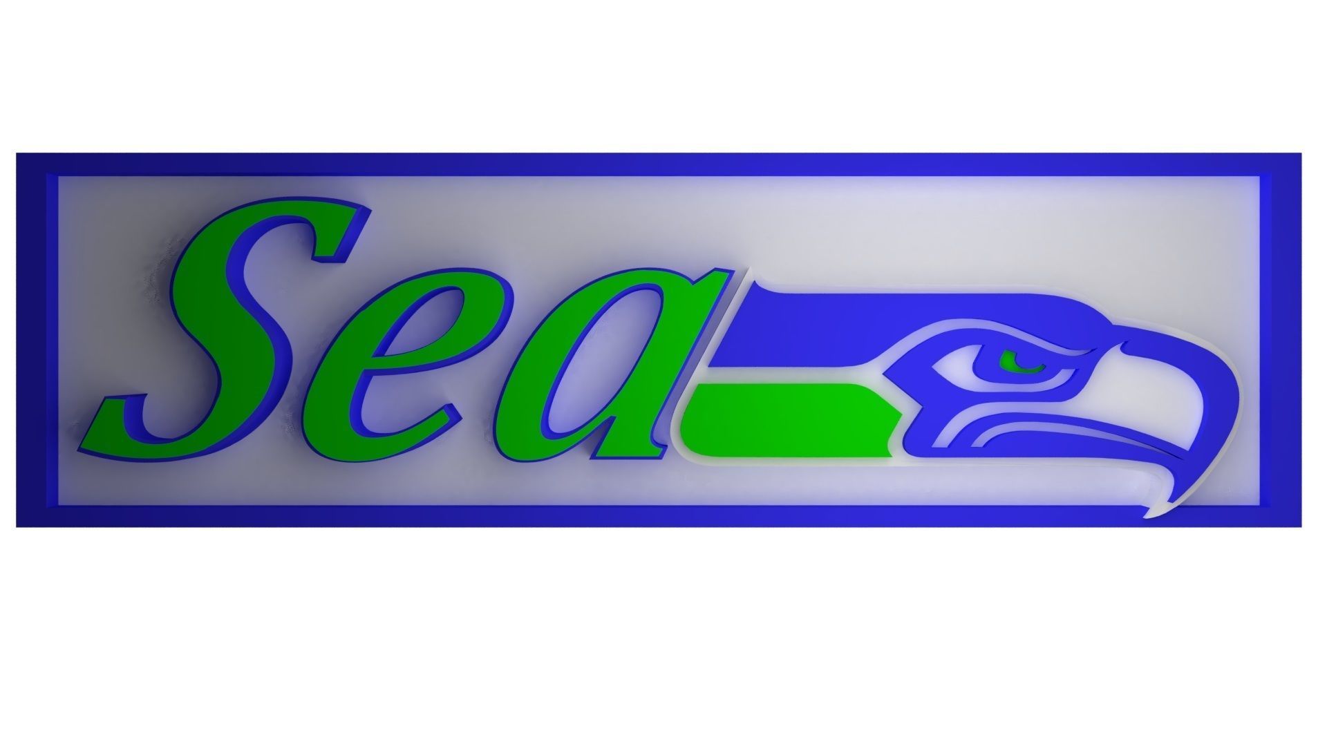 Seahawks logo banner 3D model | CGTrader