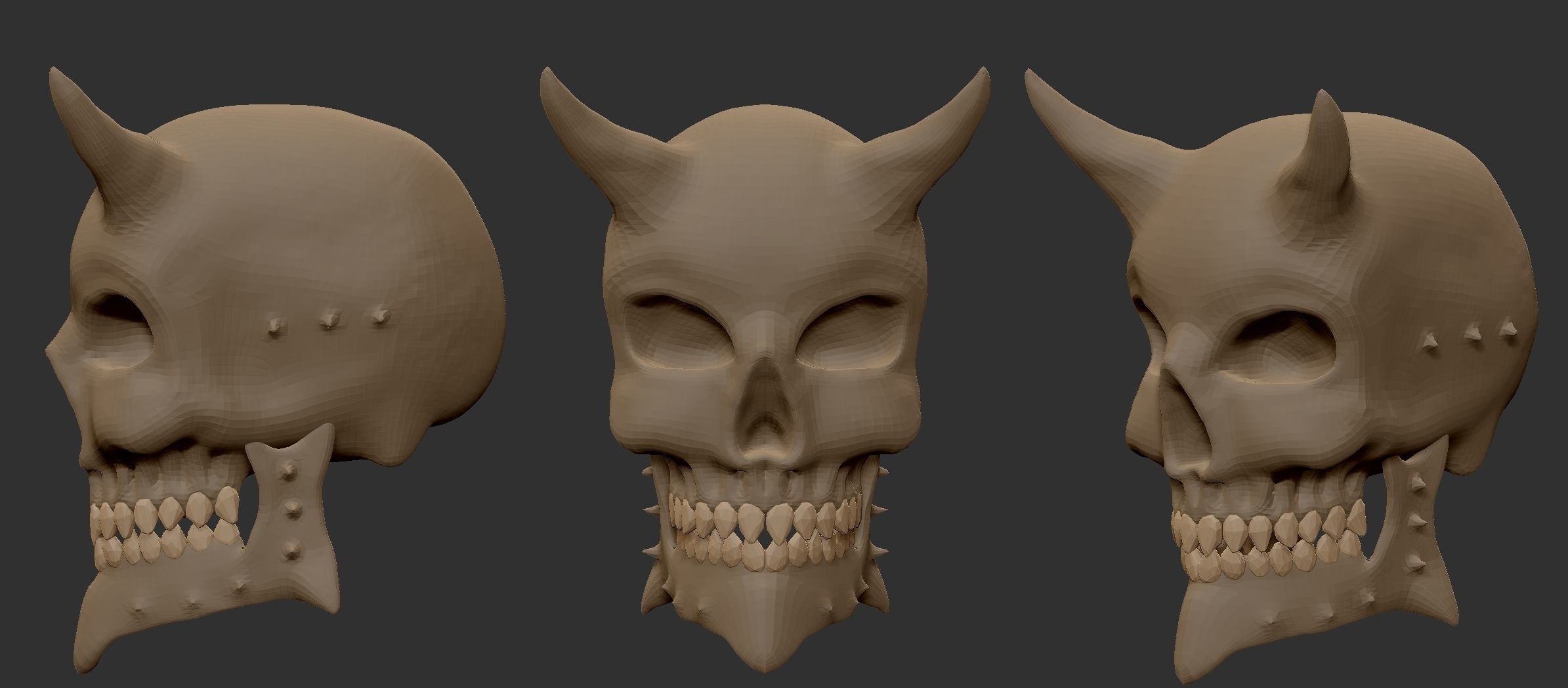 Demon Skull lowpoly free 3D model | CGTrader