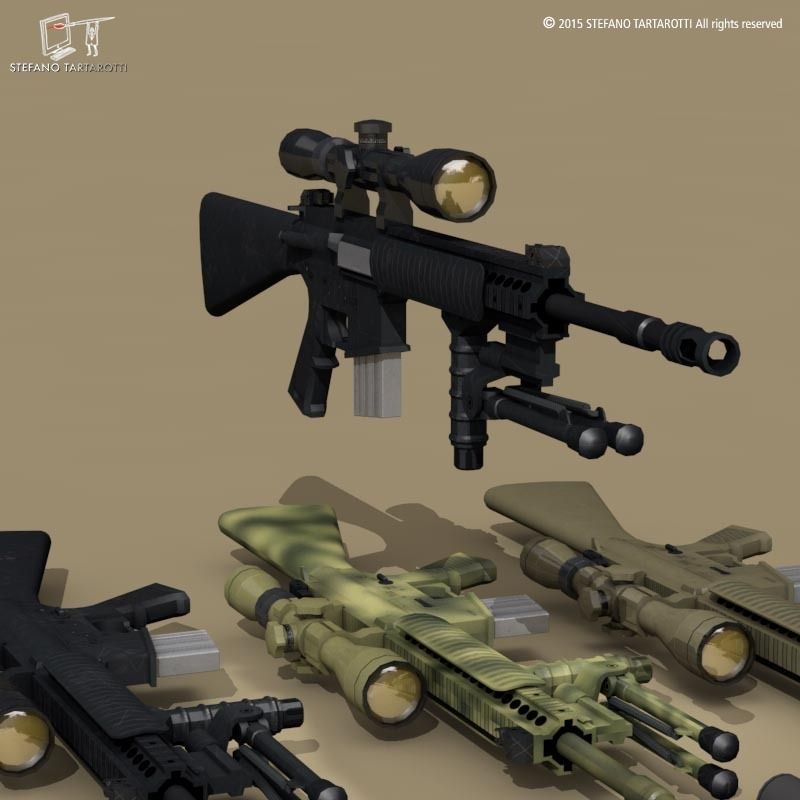 Mk12 sniper rifle 3D model | CGTrader