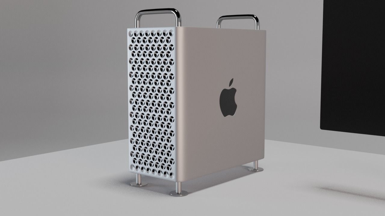 Apple Mac Pro 2019 And DXR Display and Magic Keyboard Mouse PBR free 3D ...