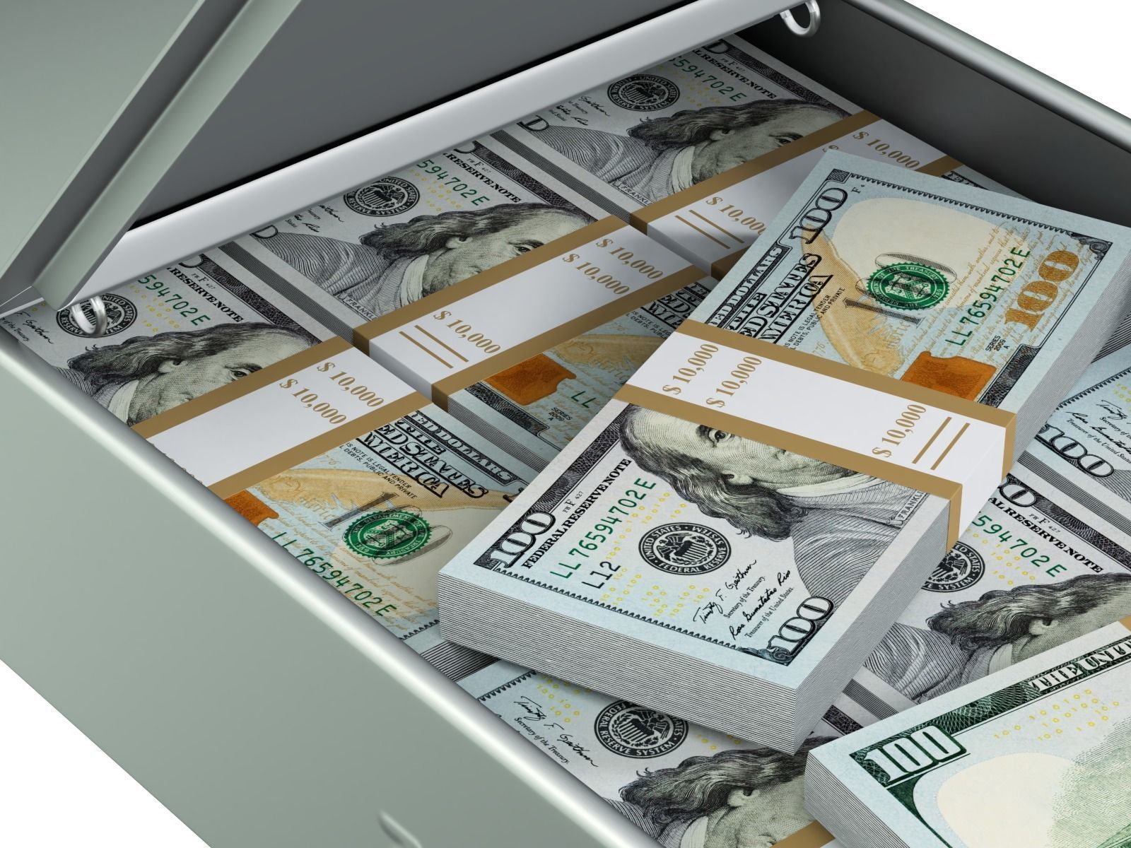 Safety Deposit Boxes with Money Stack 3D model | CGTrader