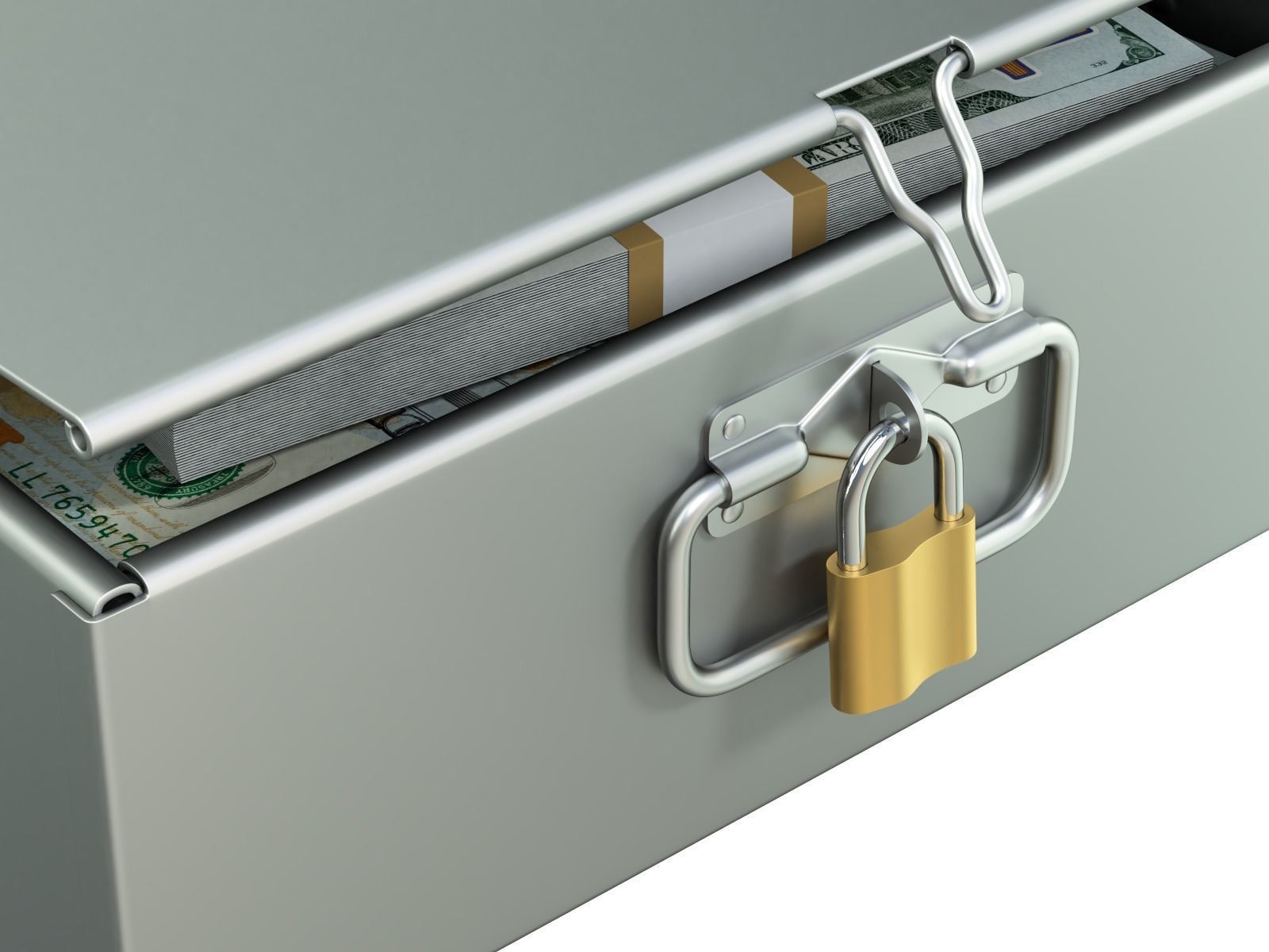 Safety Deposit Boxes with Money Stack 3D model | CGTrader