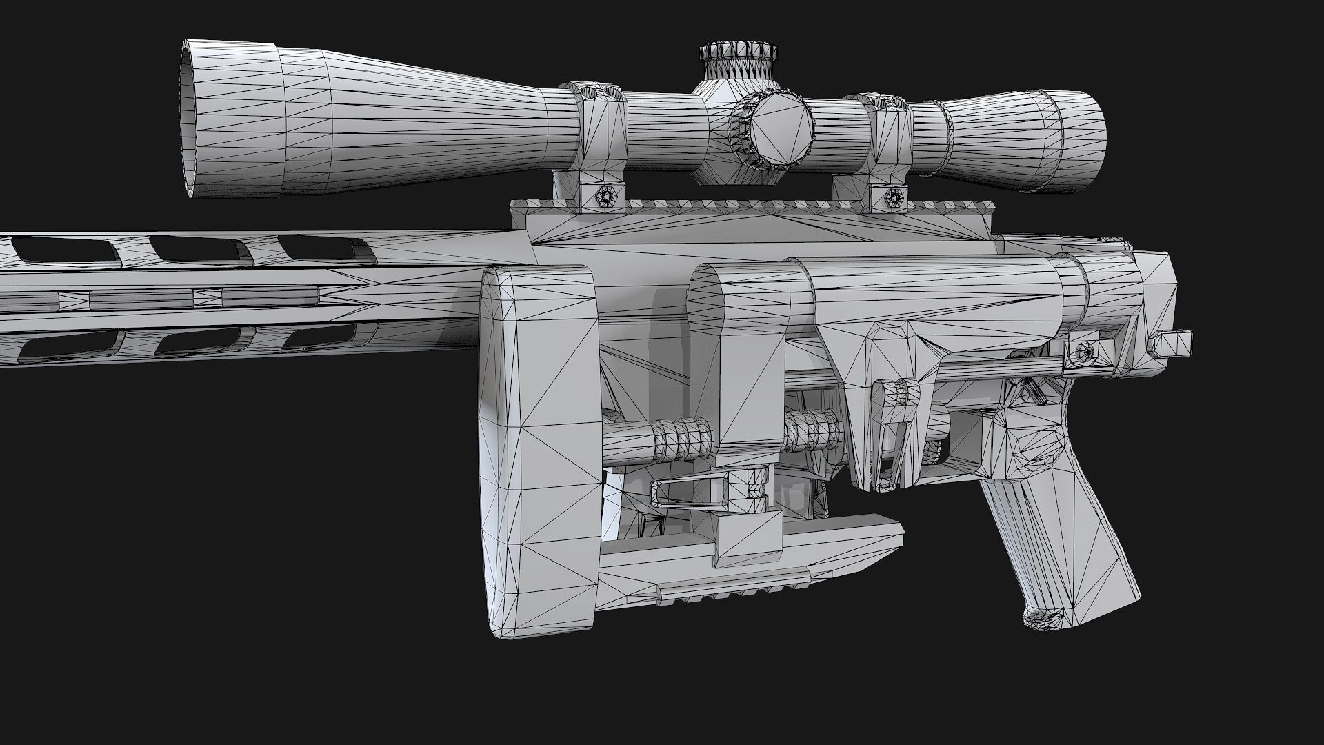3D model Ruger Precision Rifle with Scope AAA Game Weapon VR / AR / low ...