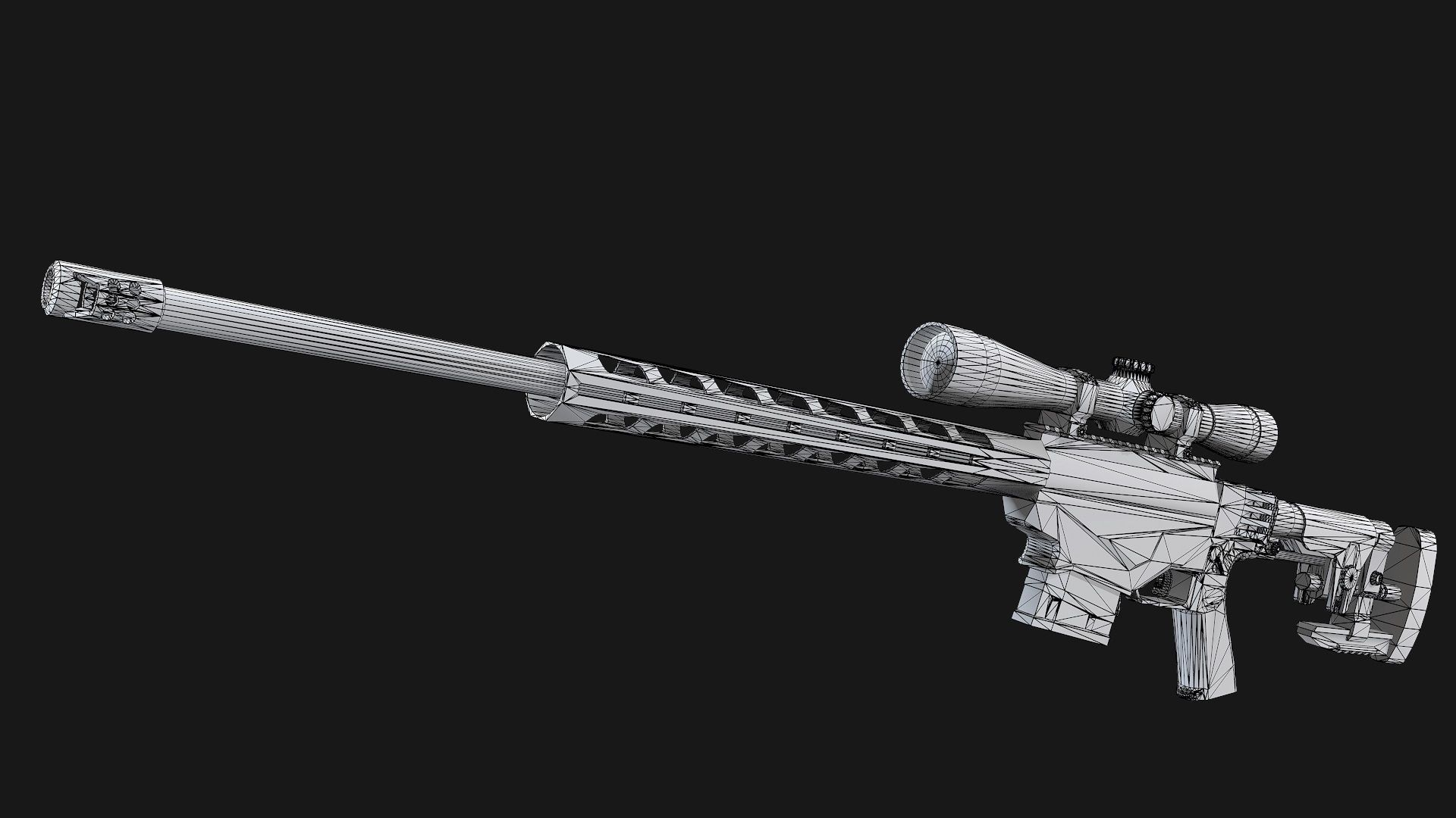 3D model Ruger Precision Rifle with Scope AAA Game Weapon VR / AR / low ...
