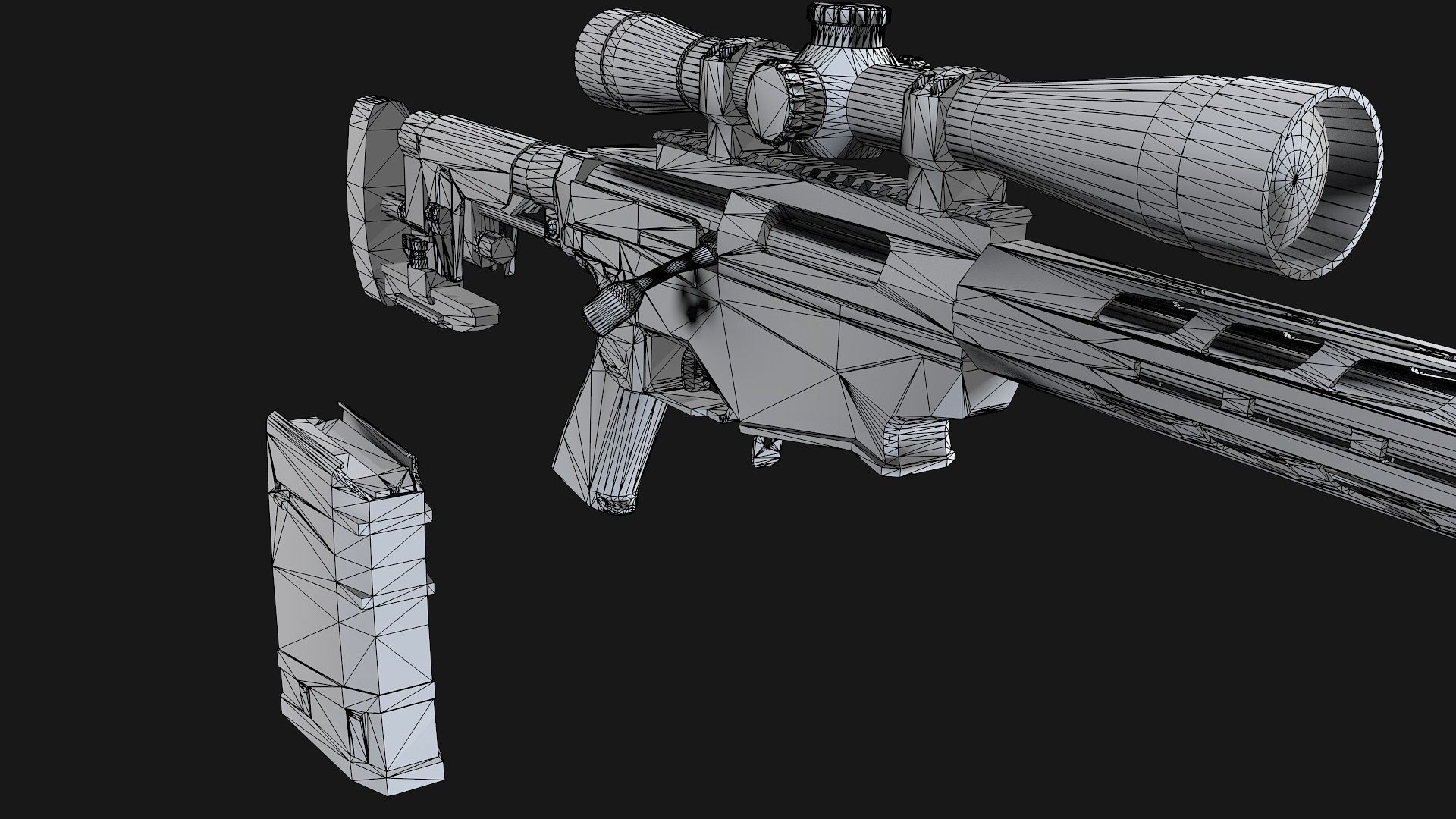 3D model Ruger Precision Rifle with Scope AAA Game Weapon VR / AR / low ...