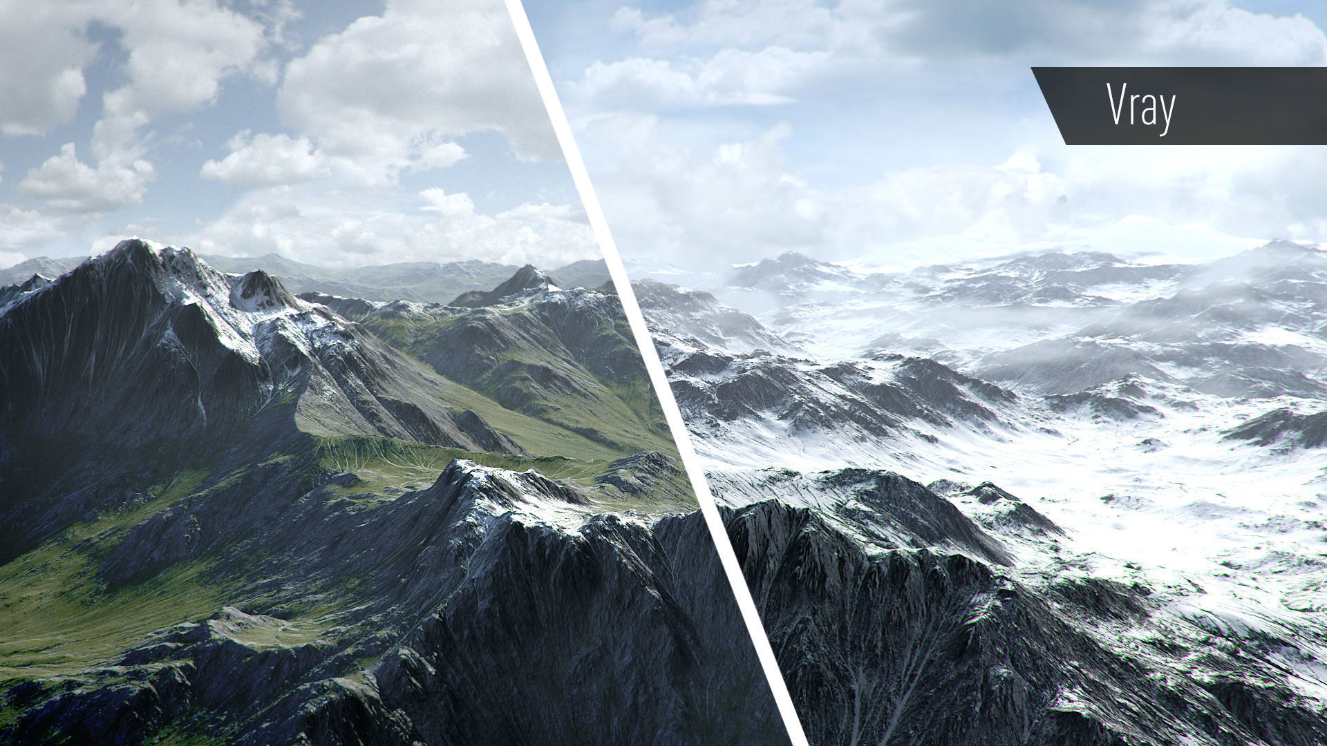 3D model Mountain Summer and Winter Textures VR / AR / low-poly | CGTrader