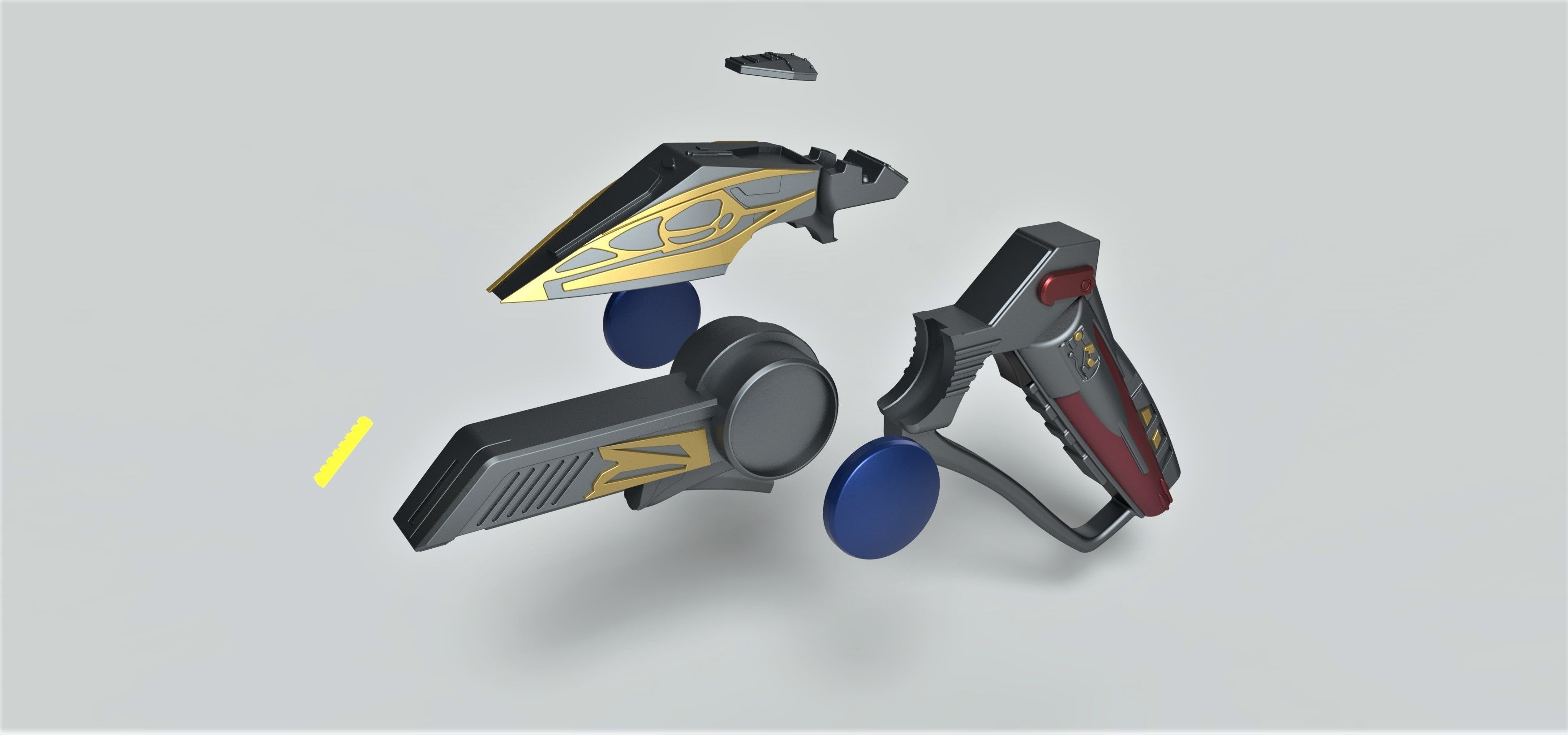 Hirogen Energy Pistol from Star Trek Voyager 3D model 3D printable ...