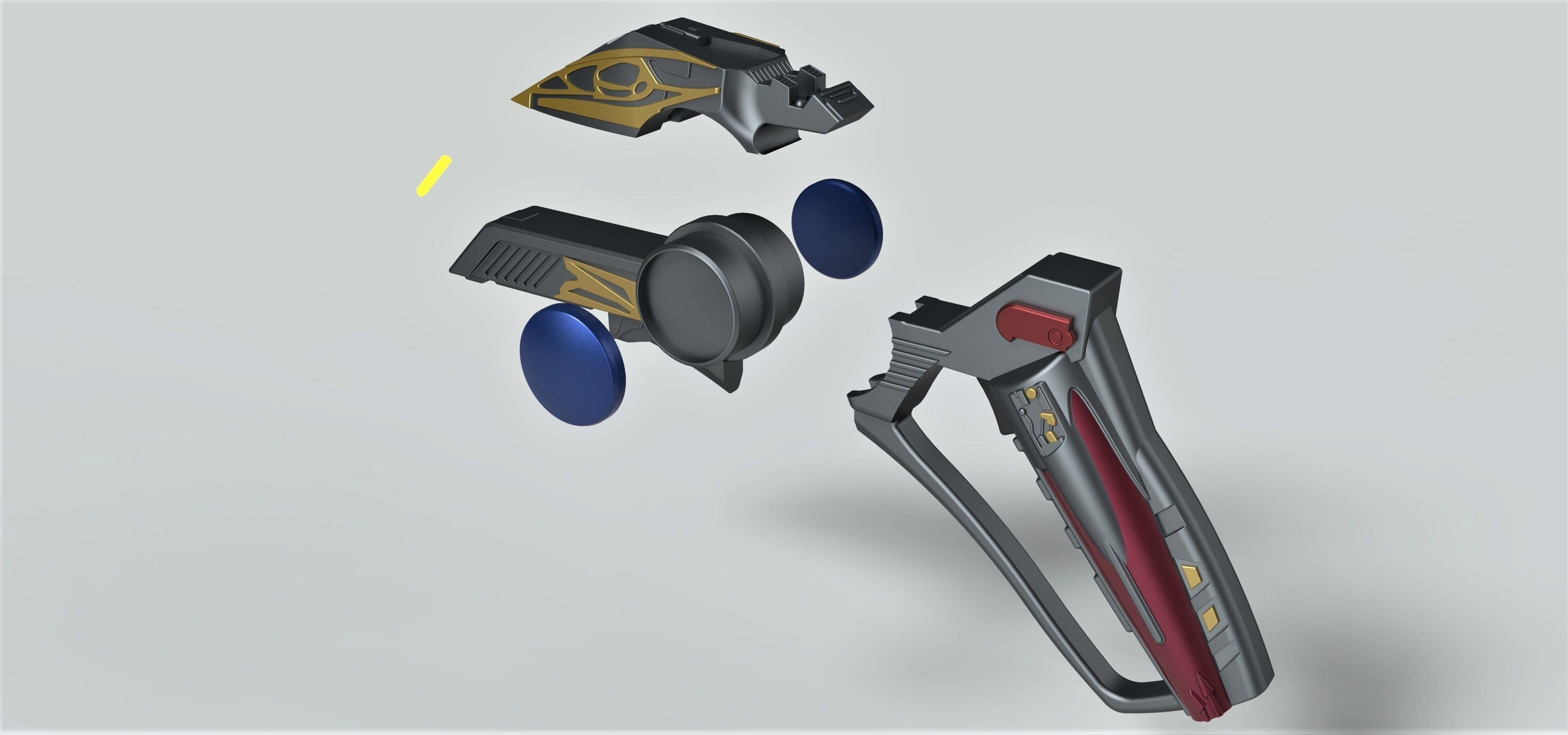 Hirogen Energy Pistol from Star Trek Voyager 3D model 3D printable ...