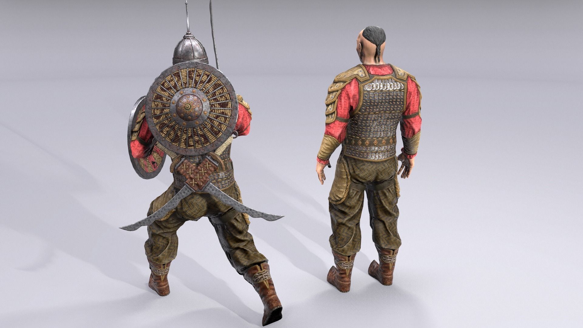3D model Mongol sword and shield VR / AR / low-poly rigged | CGTrader