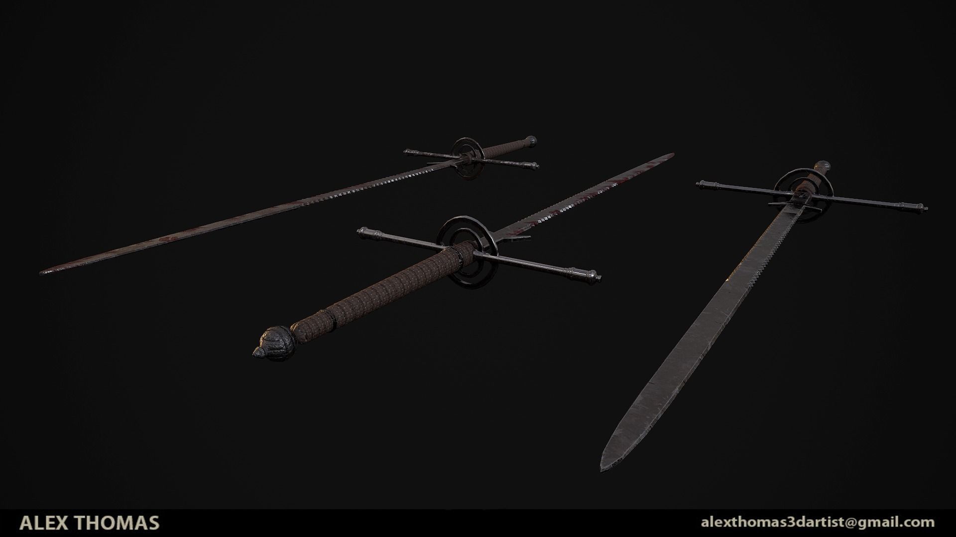3D model Zweihander Two handed Sword VR / AR / low-poly | CGTrader