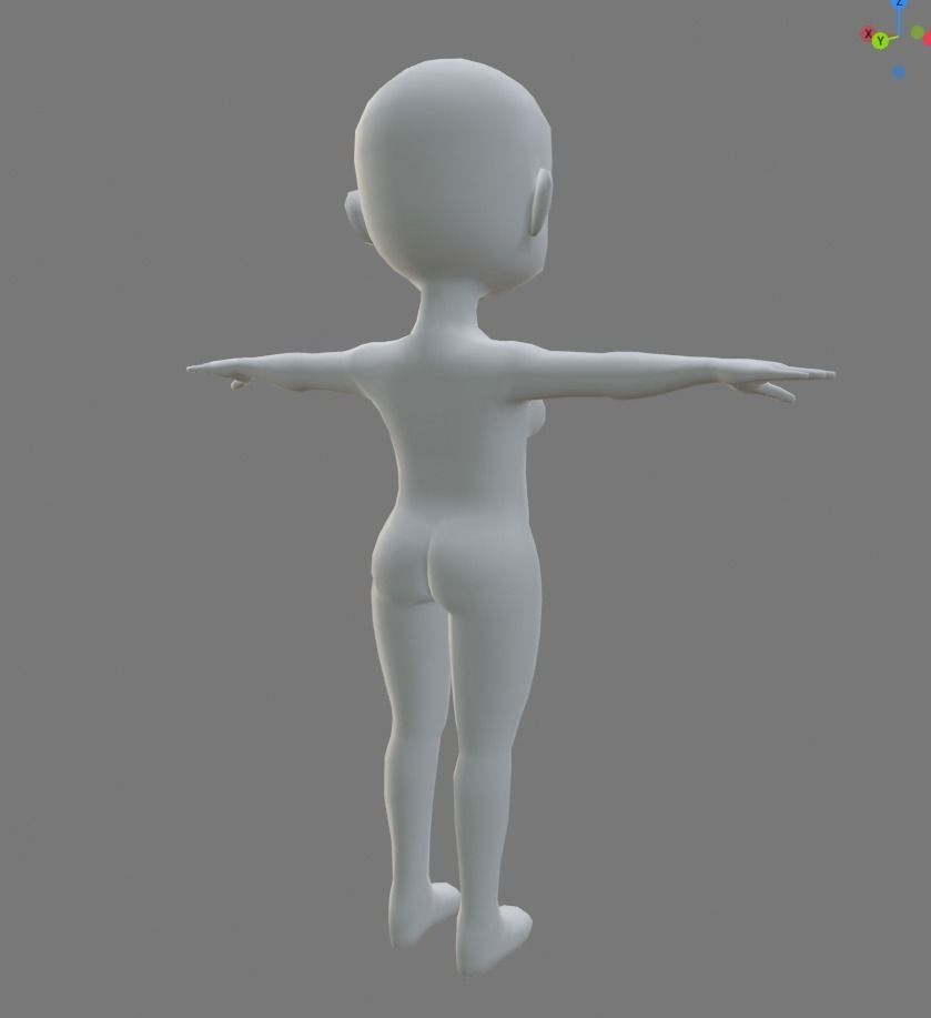 3D model Base mesh girl character Low-poly 3D model VR / AR / low-poly ...