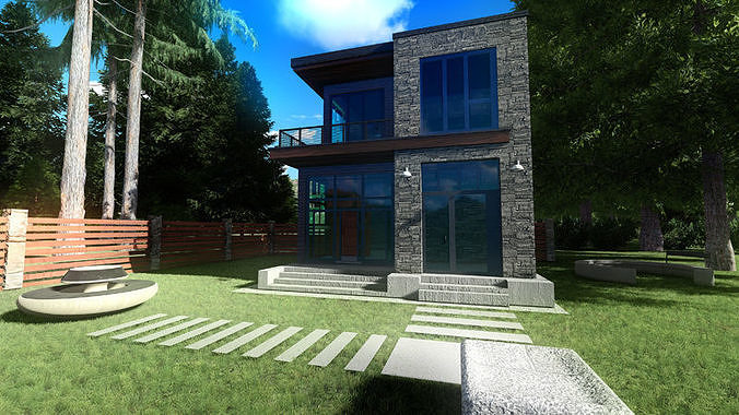 Stone house no texture 3D model | CGTrader