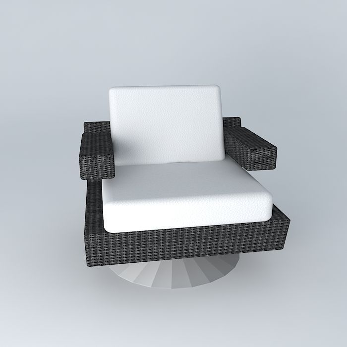Wicker chair and White Leather free 3D model | CGTrader