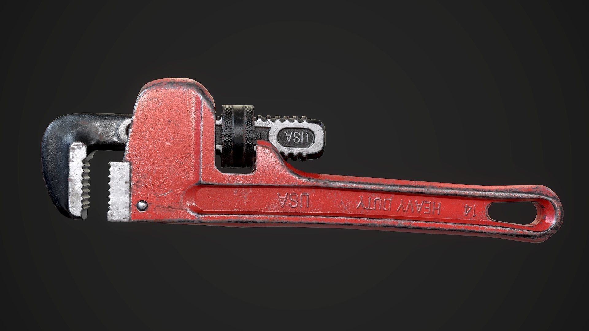 3D model Adjustable Pipe Wrench AAA Game Ready Prop Asset VR / AR / low ...