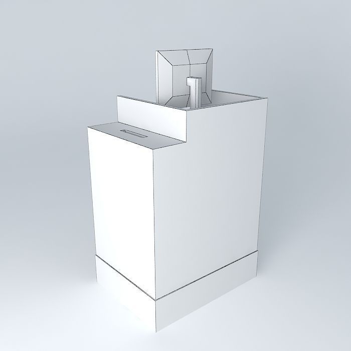 Cashier computer desk free 3D model | CGTrader