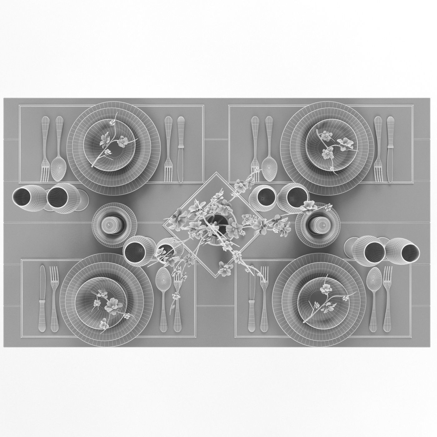 Table serving 2 3D model | CGTrader