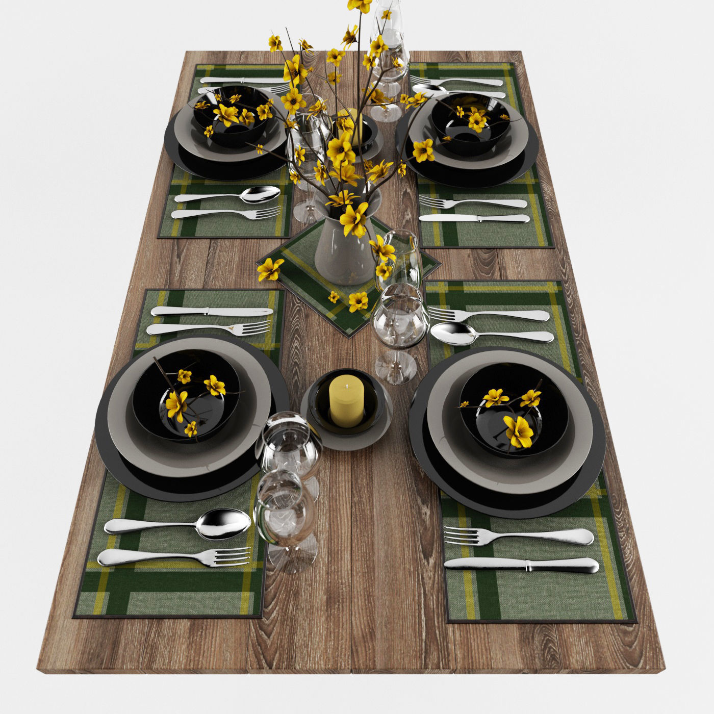 Table serving 2 3D model | CGTrader