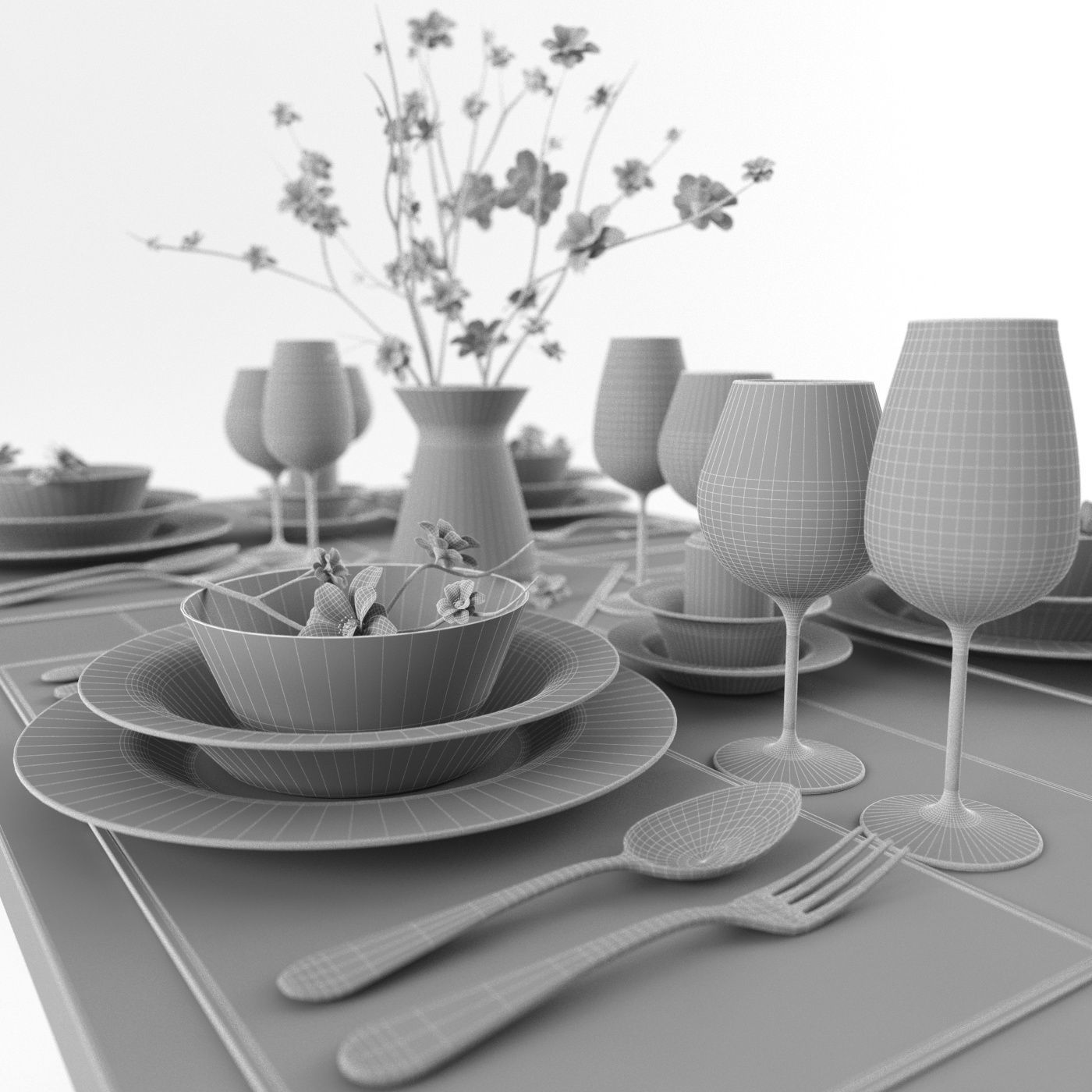 Table serving 2 3D model | CGTrader