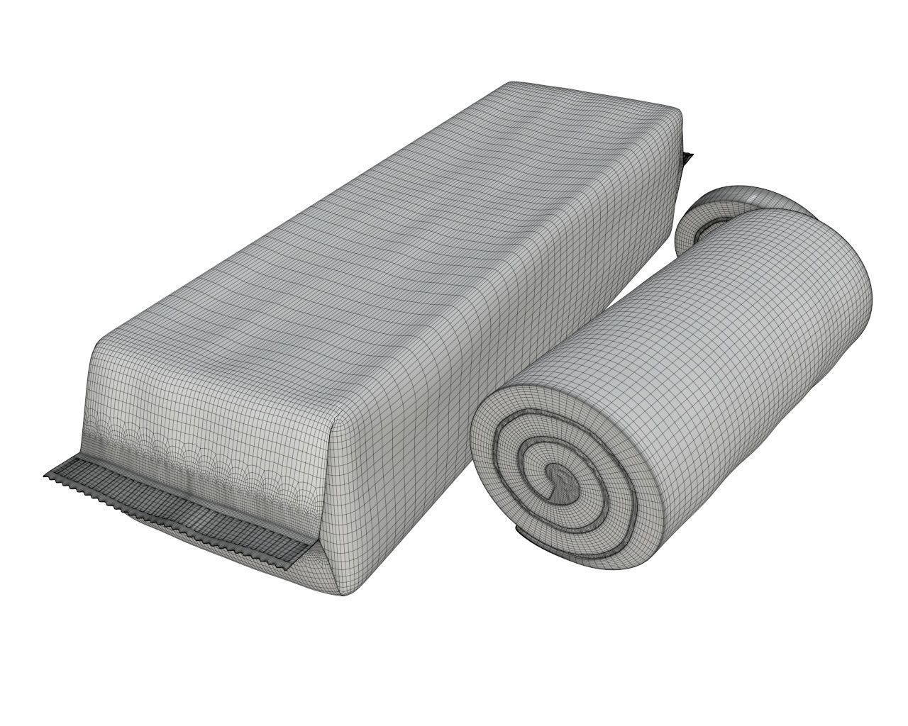 Blank package with sponge cake roll mock up 3D model | CGTrader