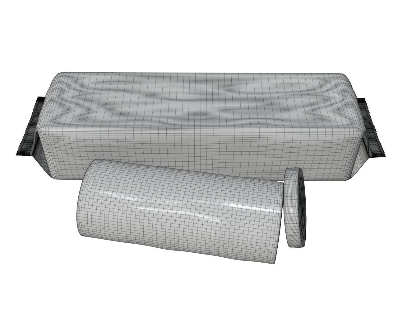 Blank package with sponge cake roll mock up 3D model | CGTrader