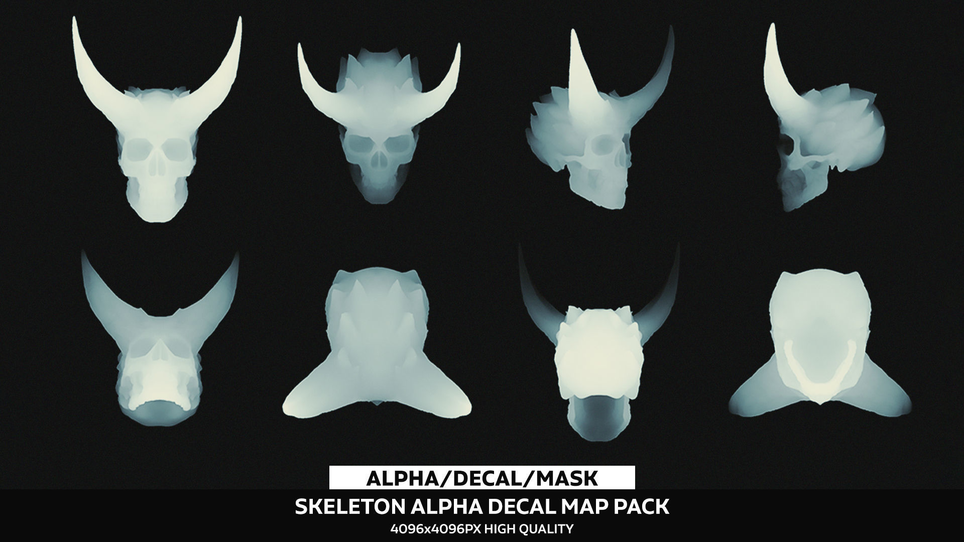 Skeleton King Skull Alpha Map Pack Texture | CGTrader