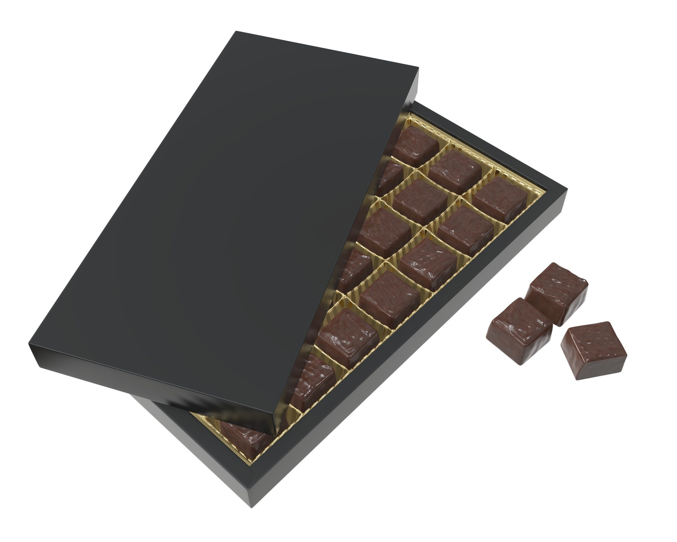Blank sweets package with chocolate candy mock up 3D model | CGTrader